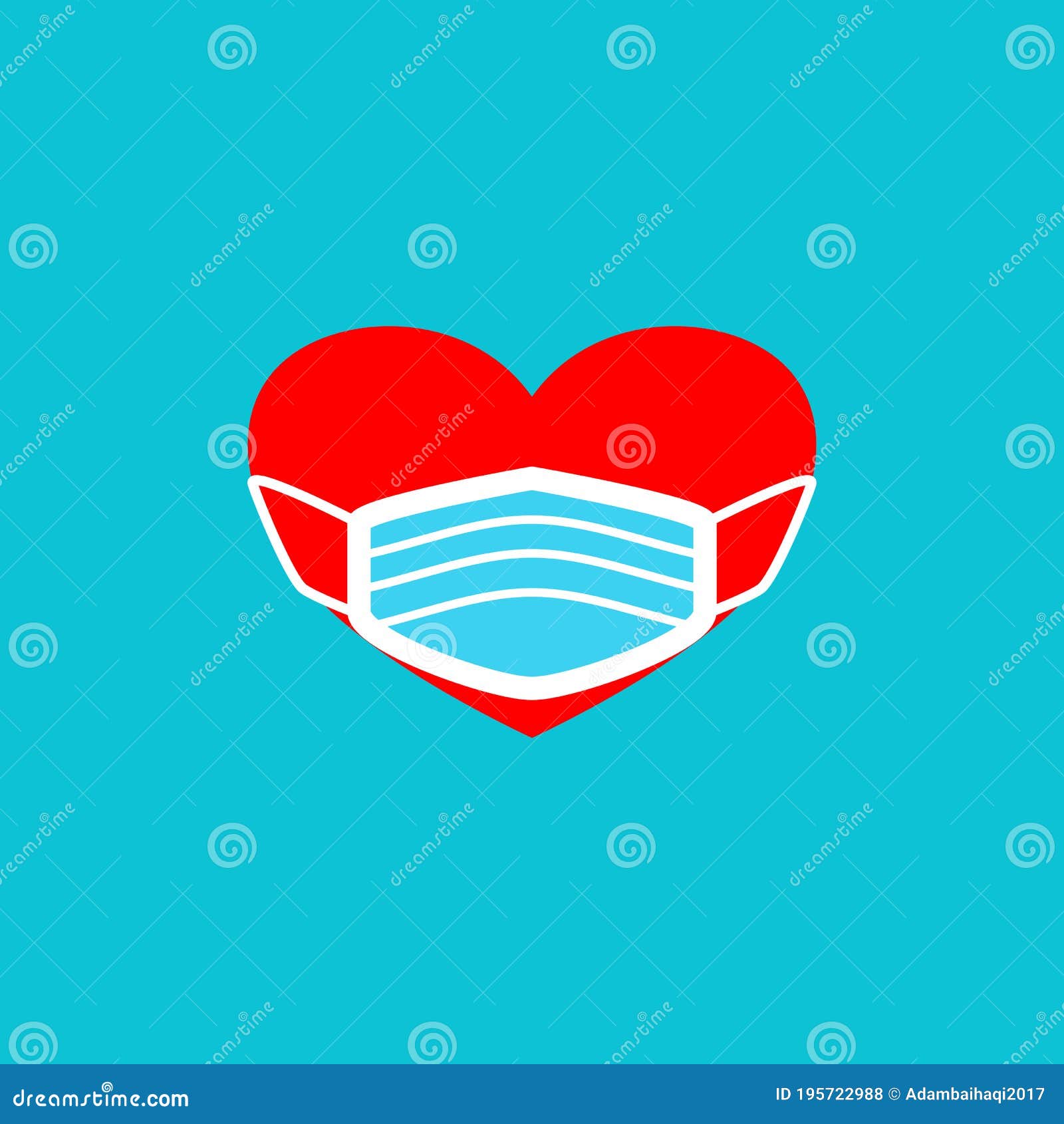 Illustration of a Heart Using a Mask. Hearts Use Masks Stock Vector ...