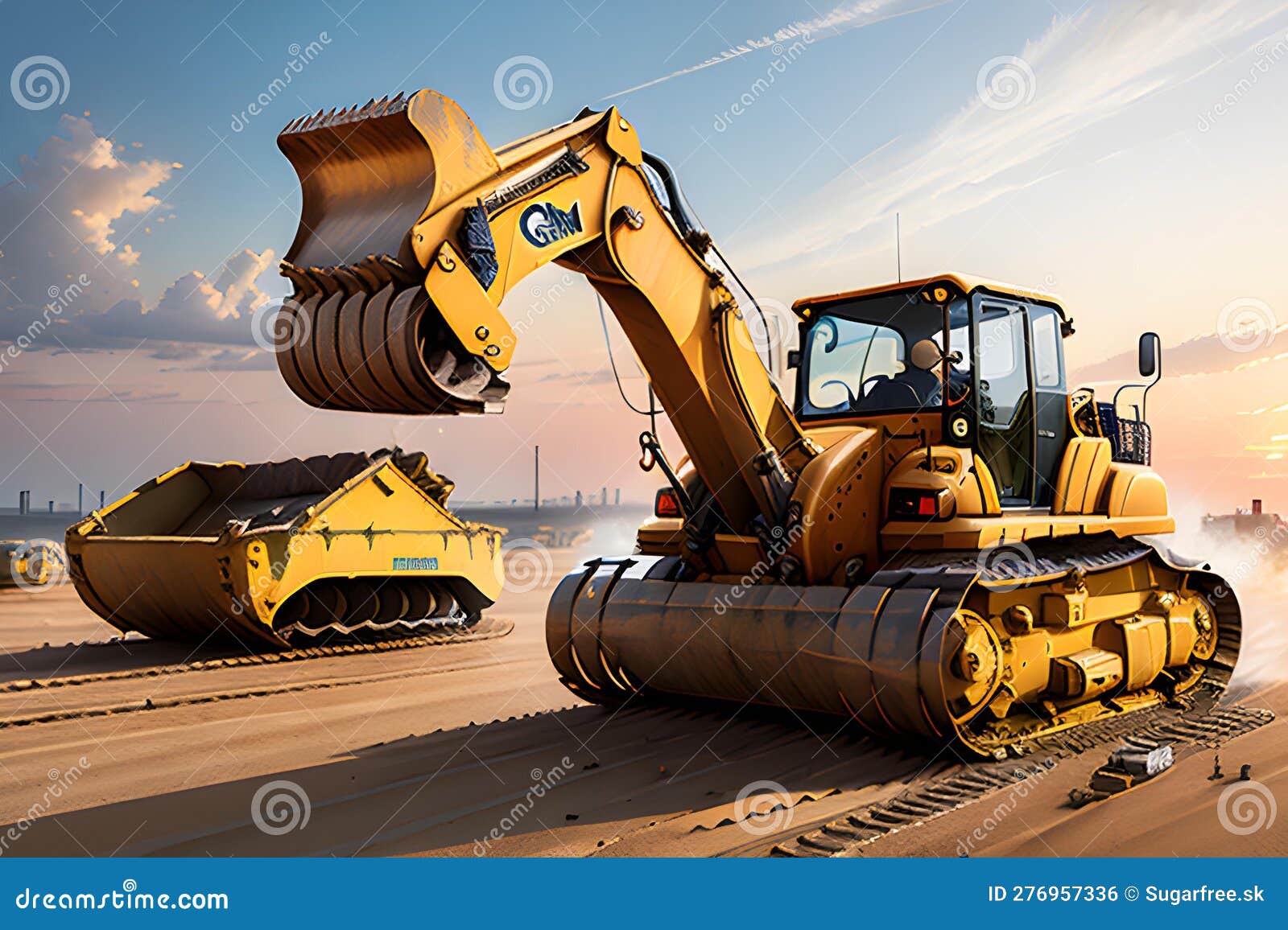 Illustration of Heavy Construction Machinery Stock Illustration ...