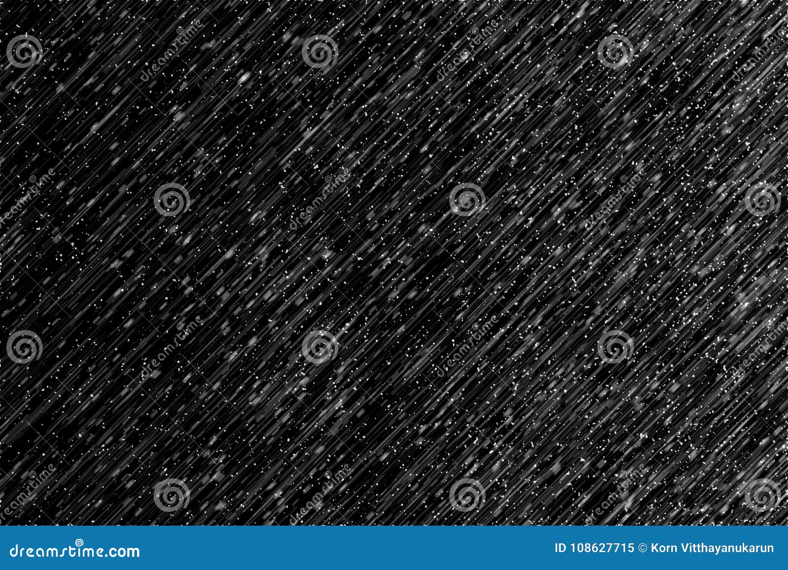 Heavy Rain Raining Storm On Black Background Lllustration For Overlay ...