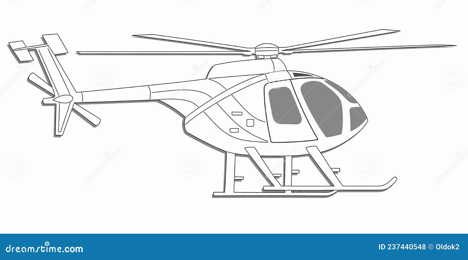Illustration of a Helicopter. Vector Drawing Stock Vector ...