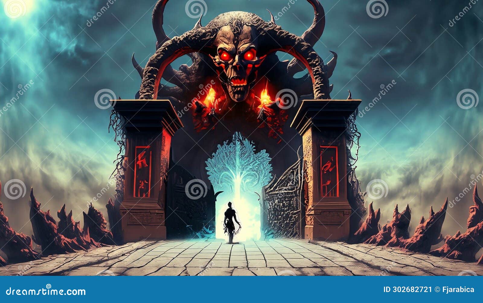 Illustration of Hell S Gate Suitable As a Background Stock Illustration ...
