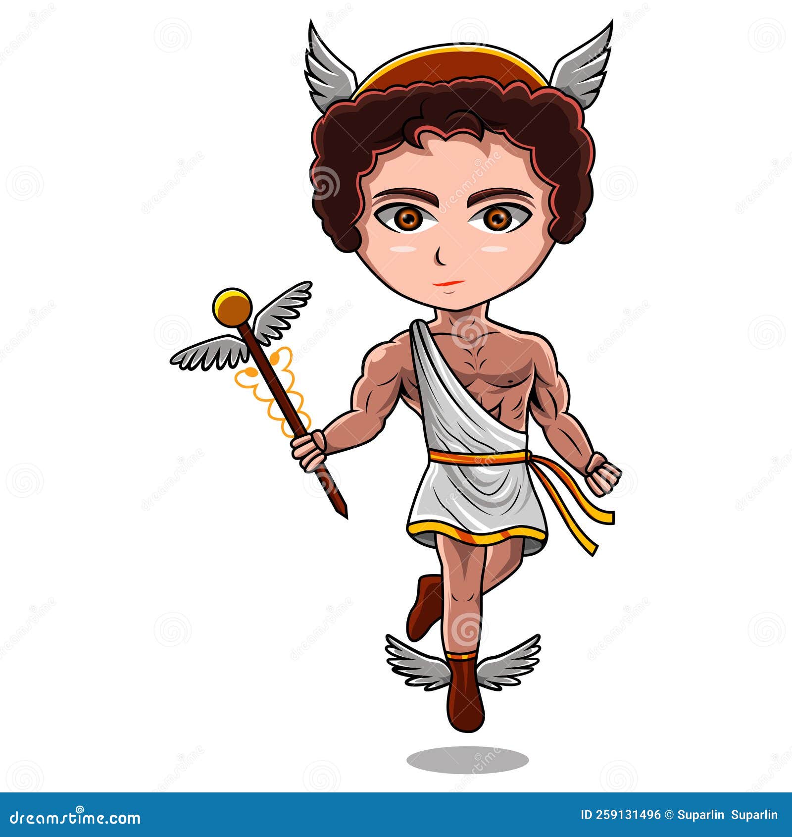 Ares Chibi Mascot Logo Design Cartoon Vector | CartoonDealer.com #259131349