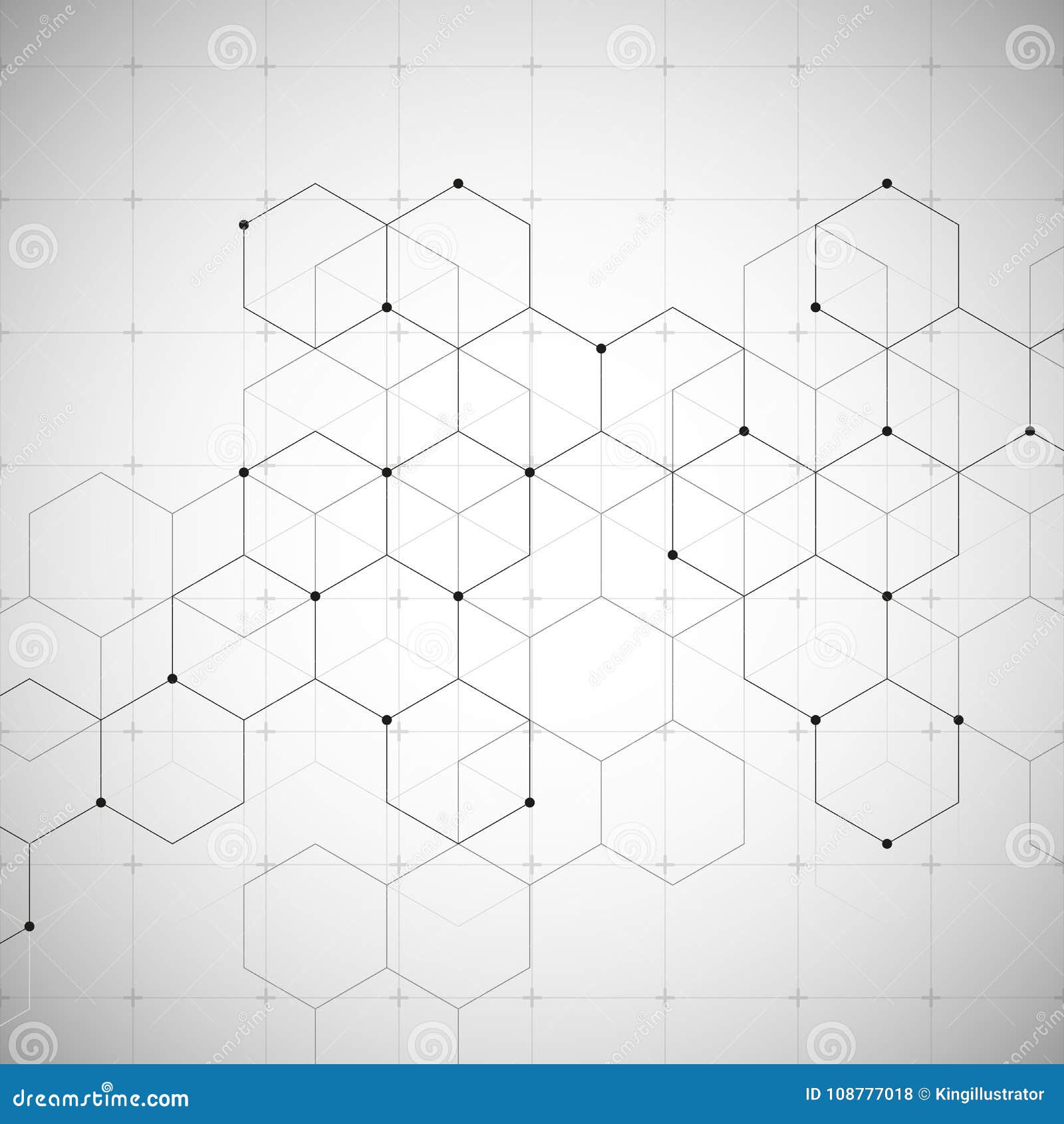 Illustration, Hexagonal Background. Digital Geometric Abstraction with ...