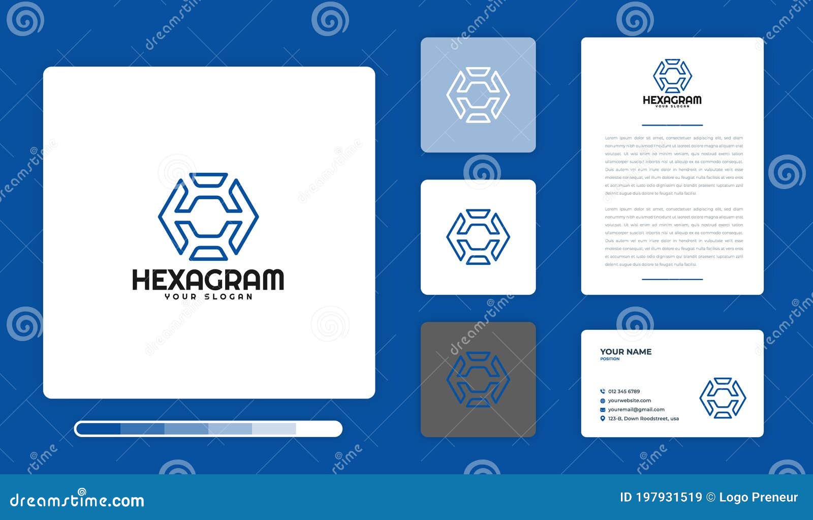 Illustration of Hexagram Logo Design Stock Vector - Illustration of ...