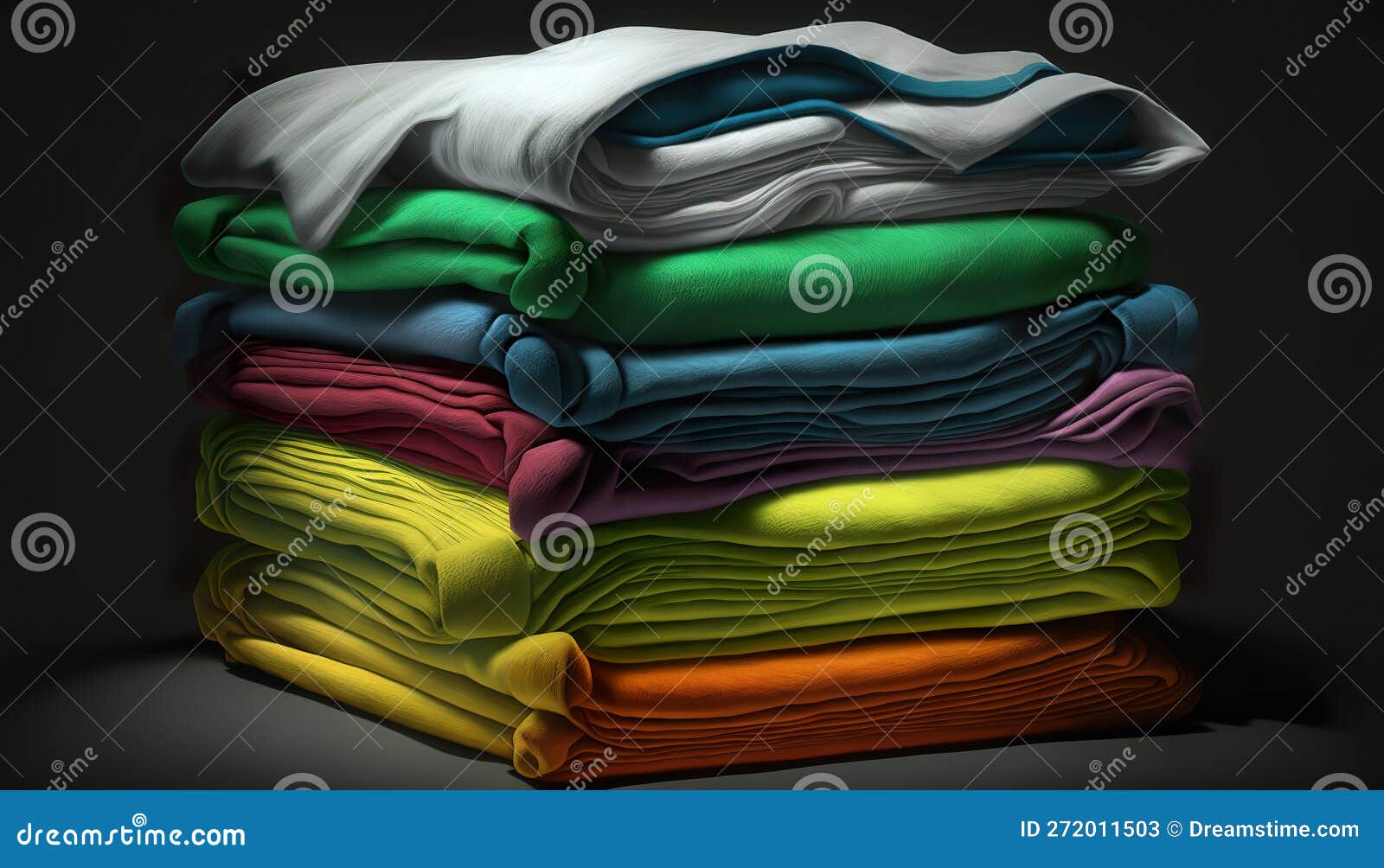 Illustration High Angle of Stack of Folded Shirts Stock Illustration ...