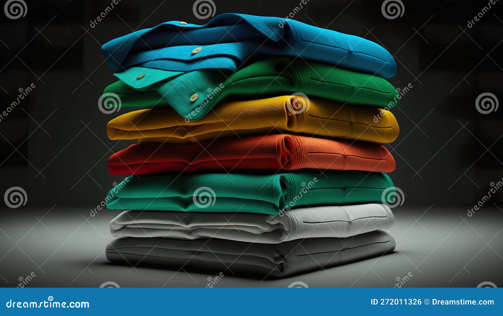 Illustration High Angle of Stack of Folded Shirts Stock Illustration ...