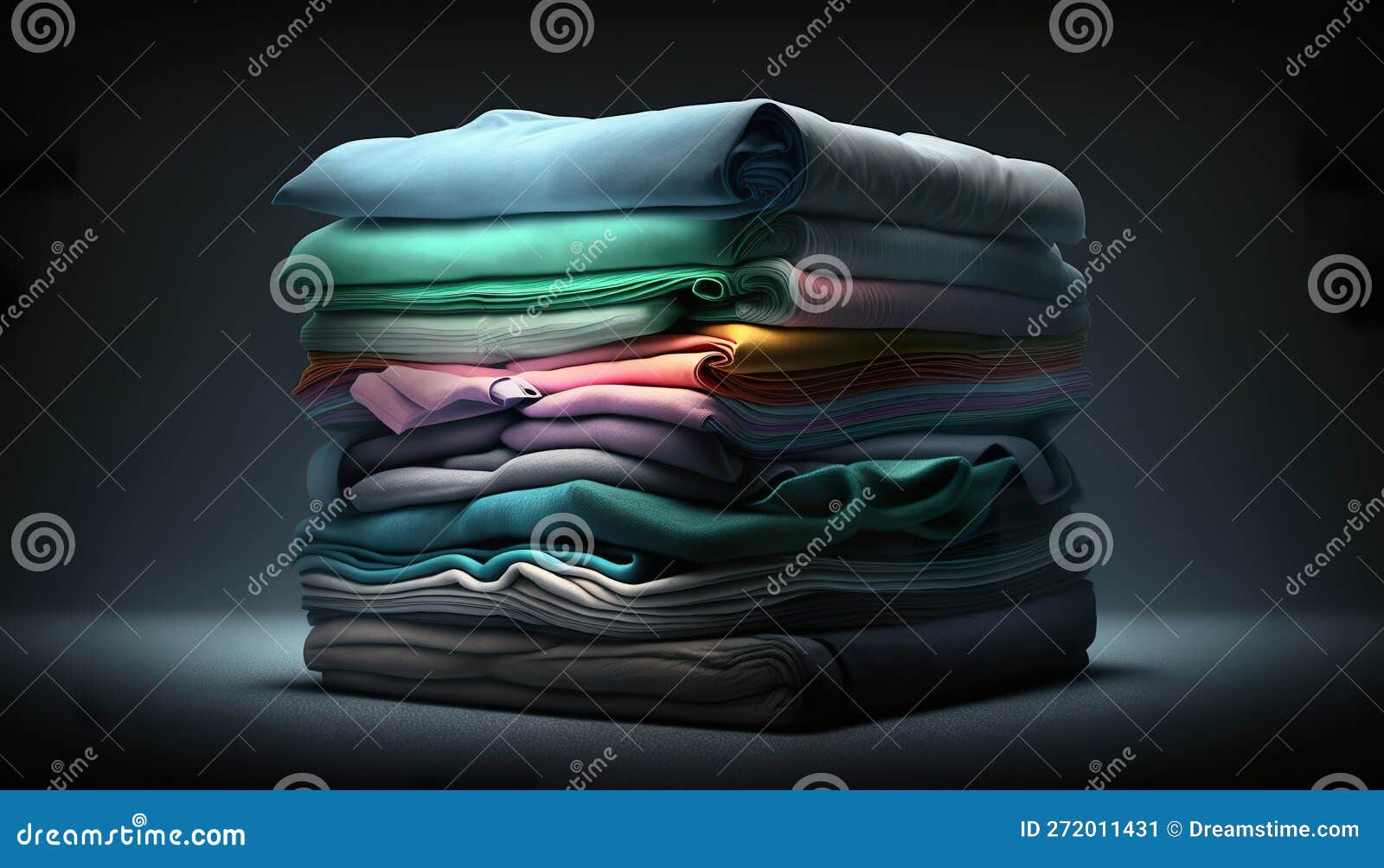 Illustration High Angle of Stack of Folded Shirts Stock Illustration ...