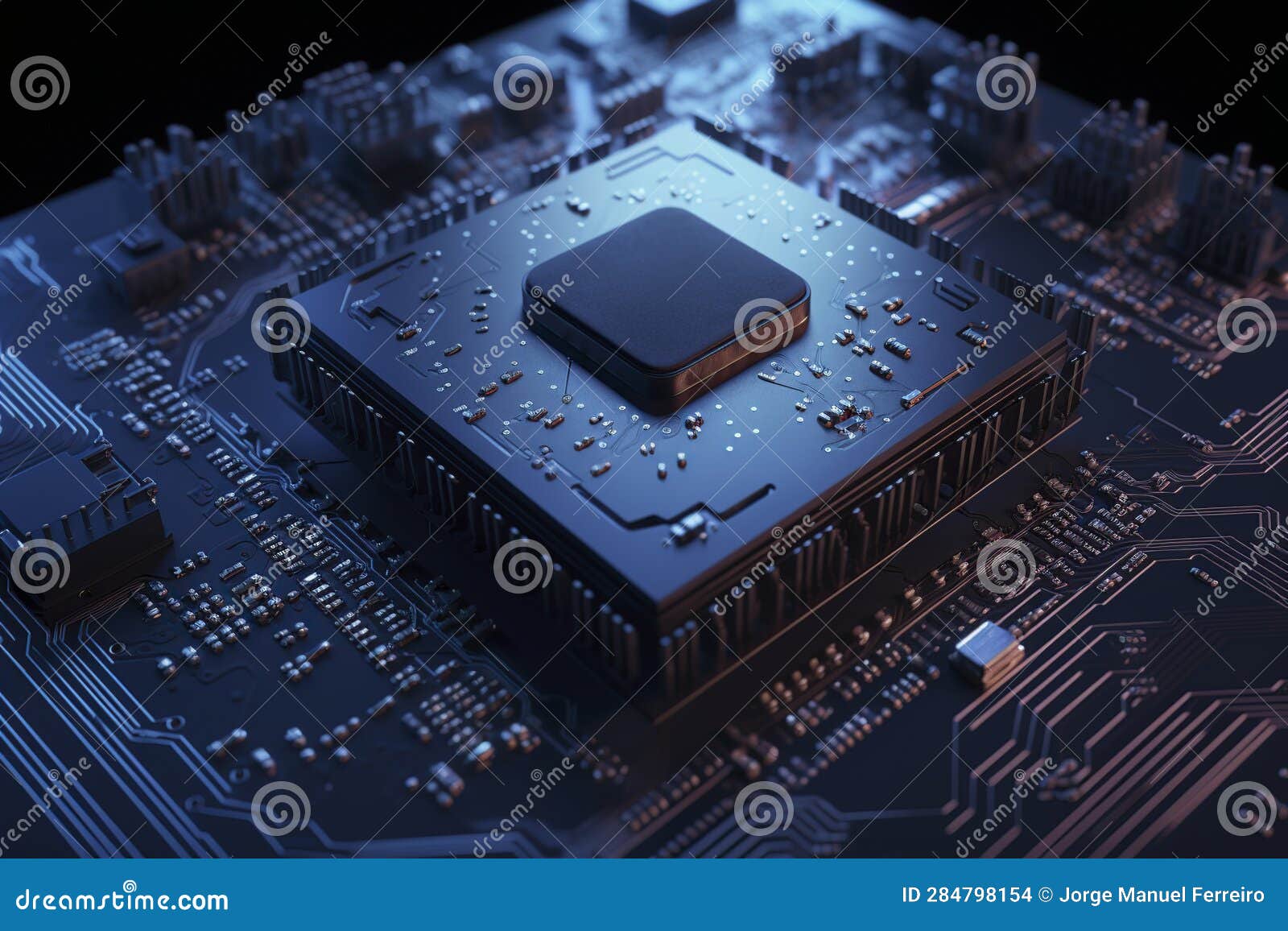 Illustration, High-tech Core CPU Process, Generative Ai Stock ...