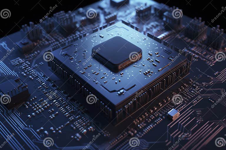 Illustration, High-tech Core CPU Process, Generative Ai Stock ...