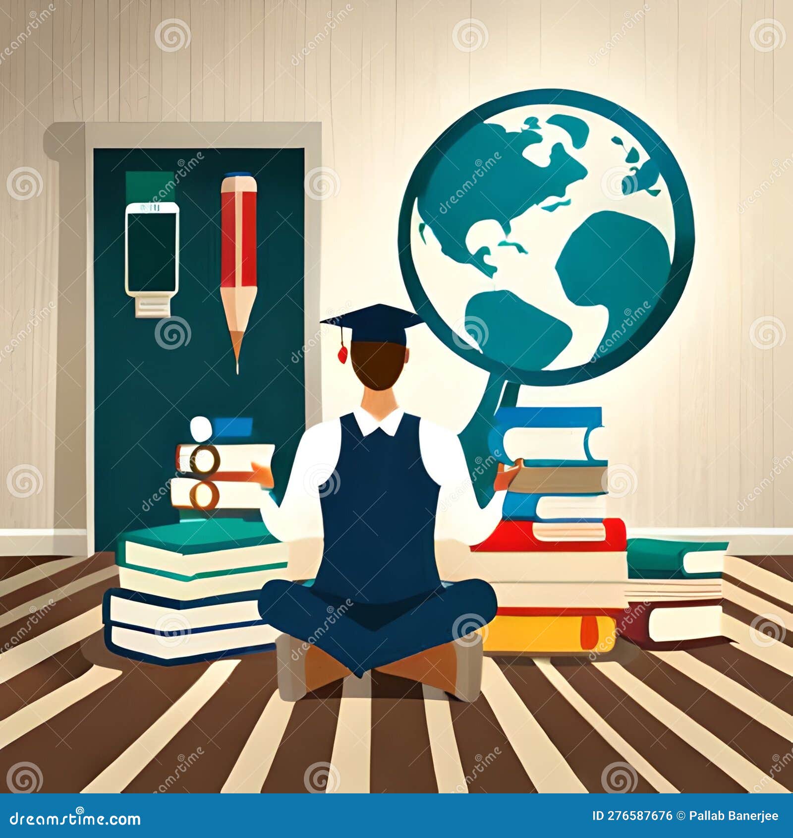 Illustration on Higher Education and Higher Studies Stock Illustration ...