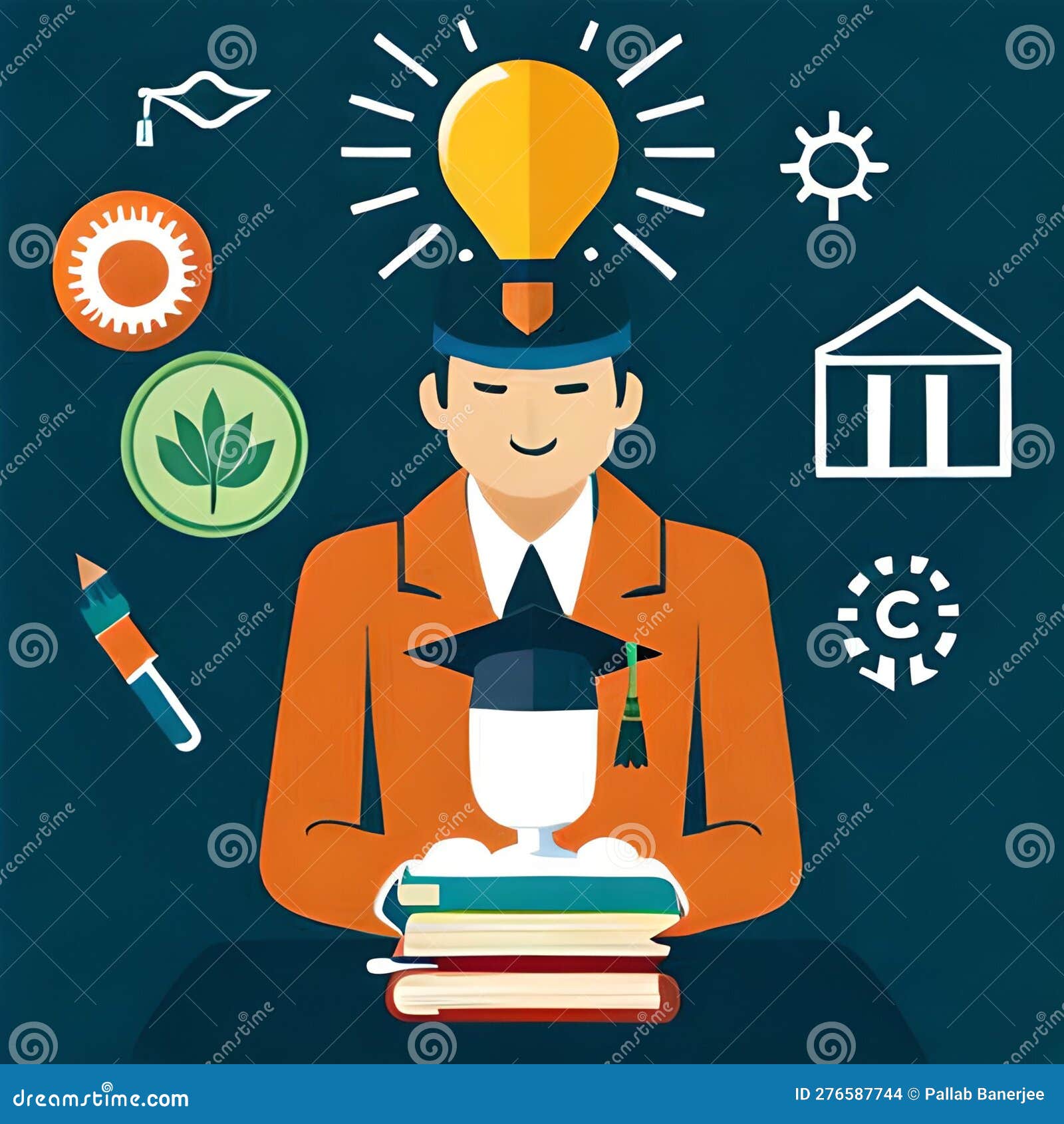 Illustration on Higher Education and Higher Studies Stock Illustration ...