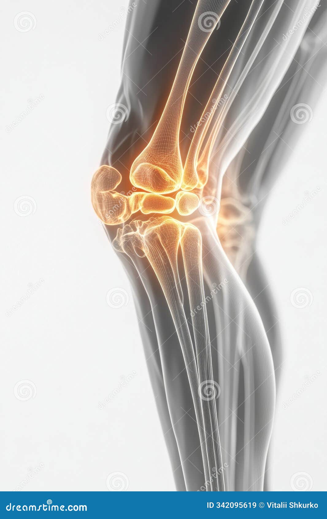 This Illustration Highlights the Intricate Structure of a Human Knee ...