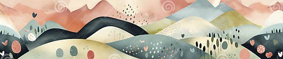 Illustration, Hill Landscape, Website Header, Ai Generative Stock ...