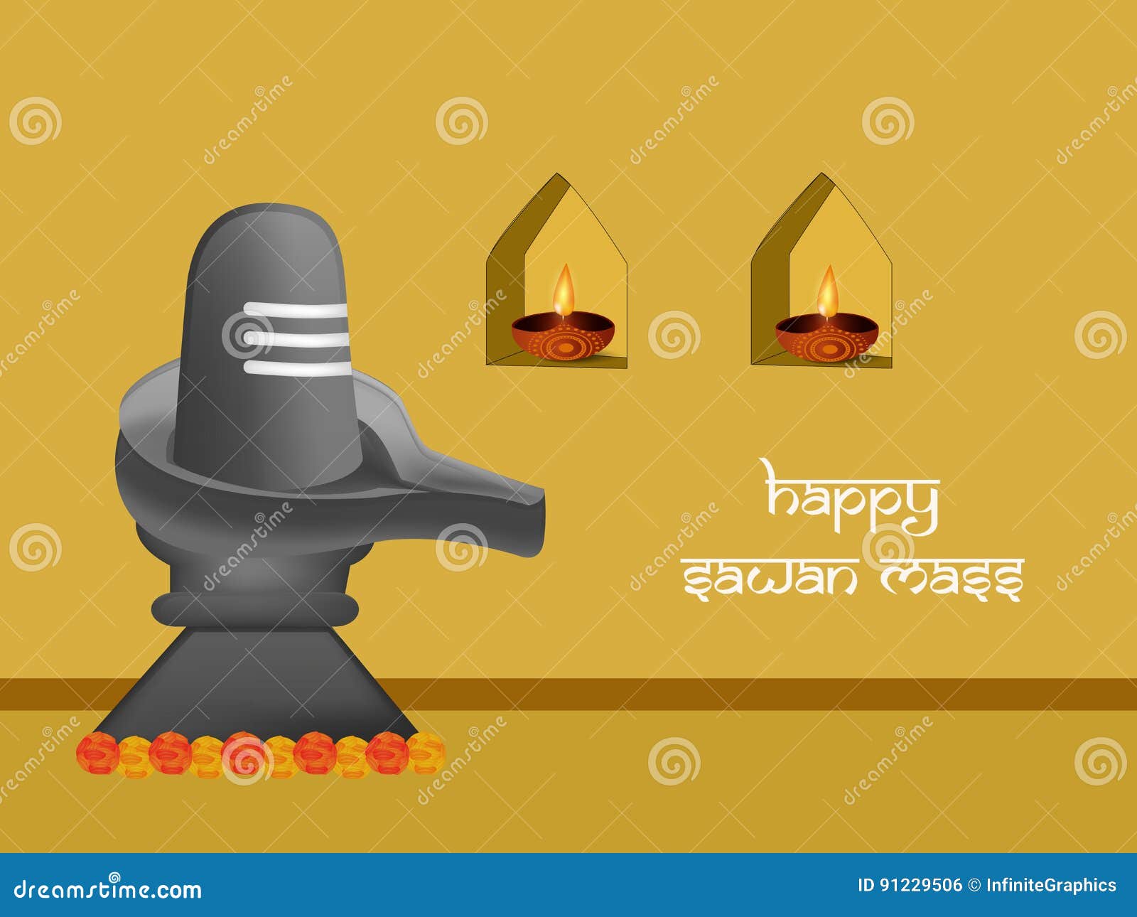 Illustration of Hindu Festival Sawan Mass Background Stock Vector ...