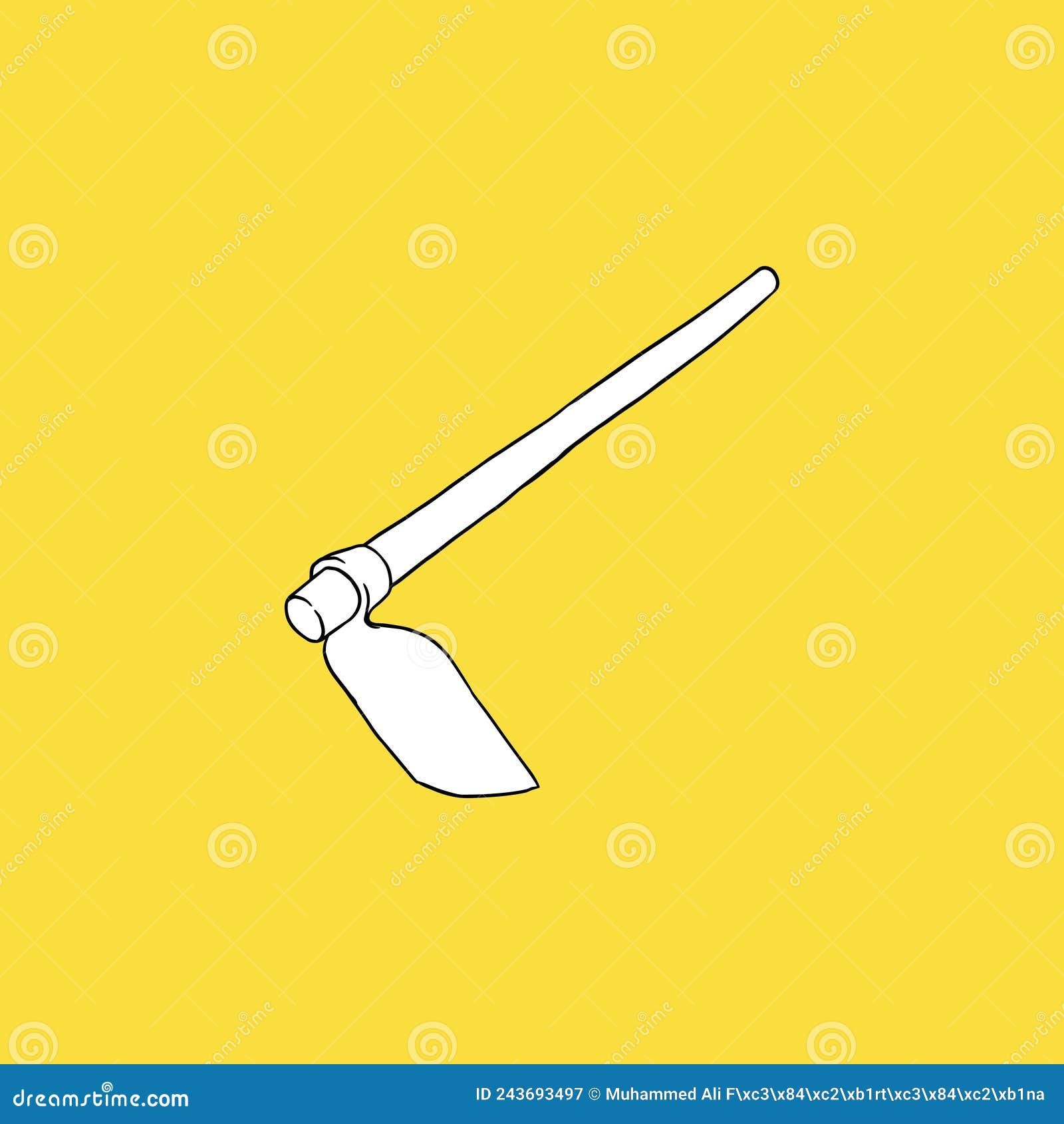 Illustration of Hoe. Hand Drawn Stock Vector - Illustration of ...