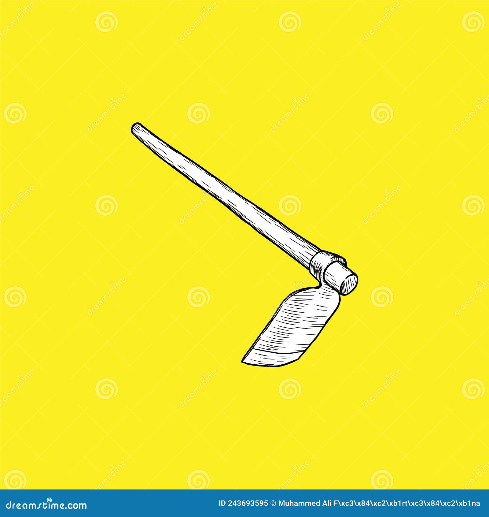 Illustration of Hoe. Hand Drawn Stock Vector - Illustration of ...