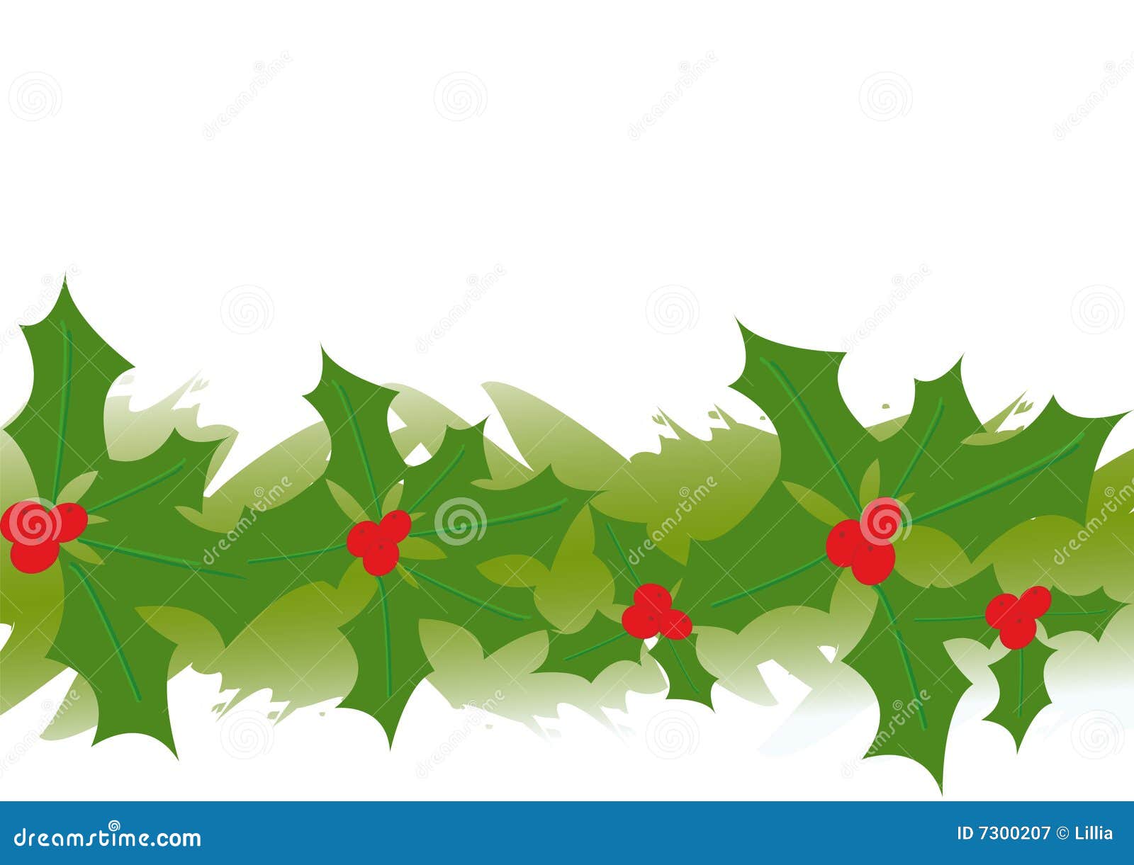 Christmas Holly Garland Clip Art