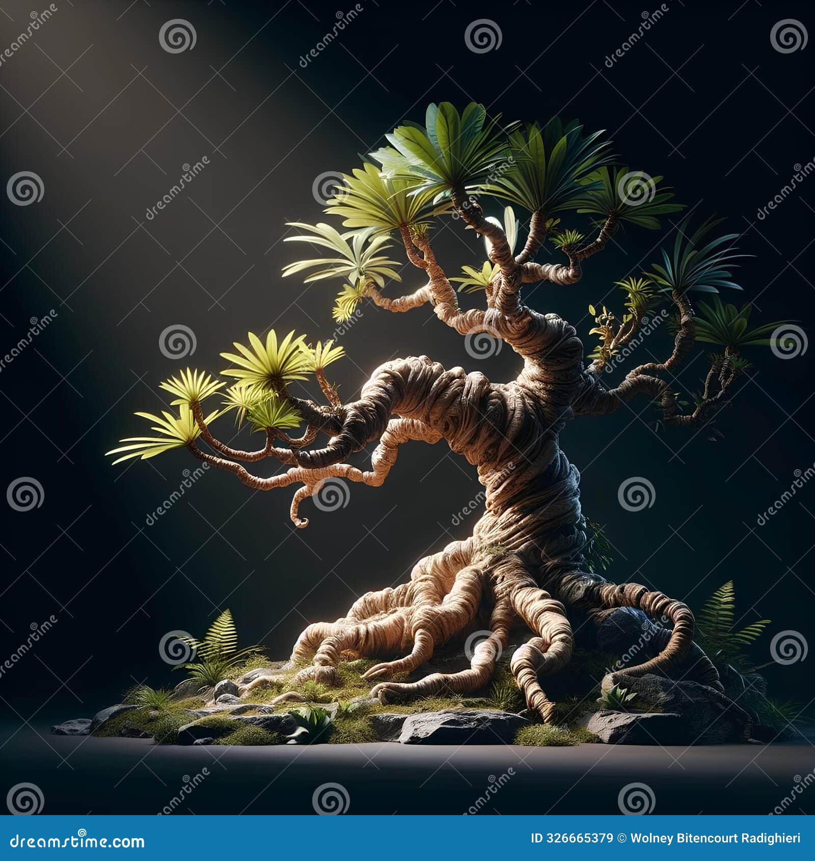 Illustration of a Holy Tree in 3d 4 Stock Illustration - Illustration ...