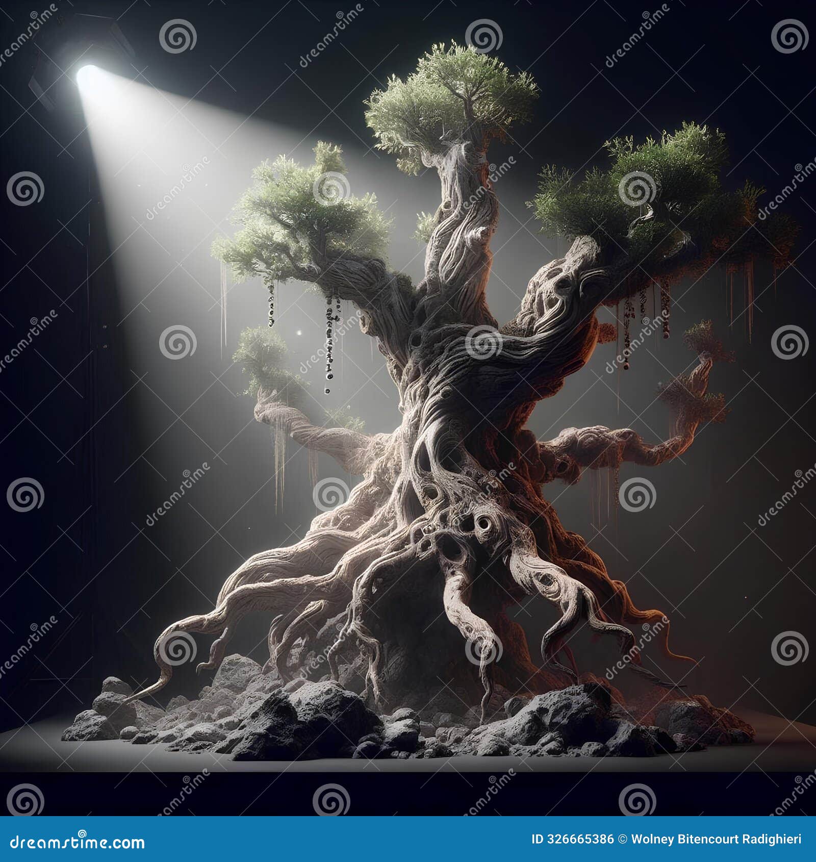 Illustration of a Holy Tree in 3d 3 Stock Illustration - Illustration ...