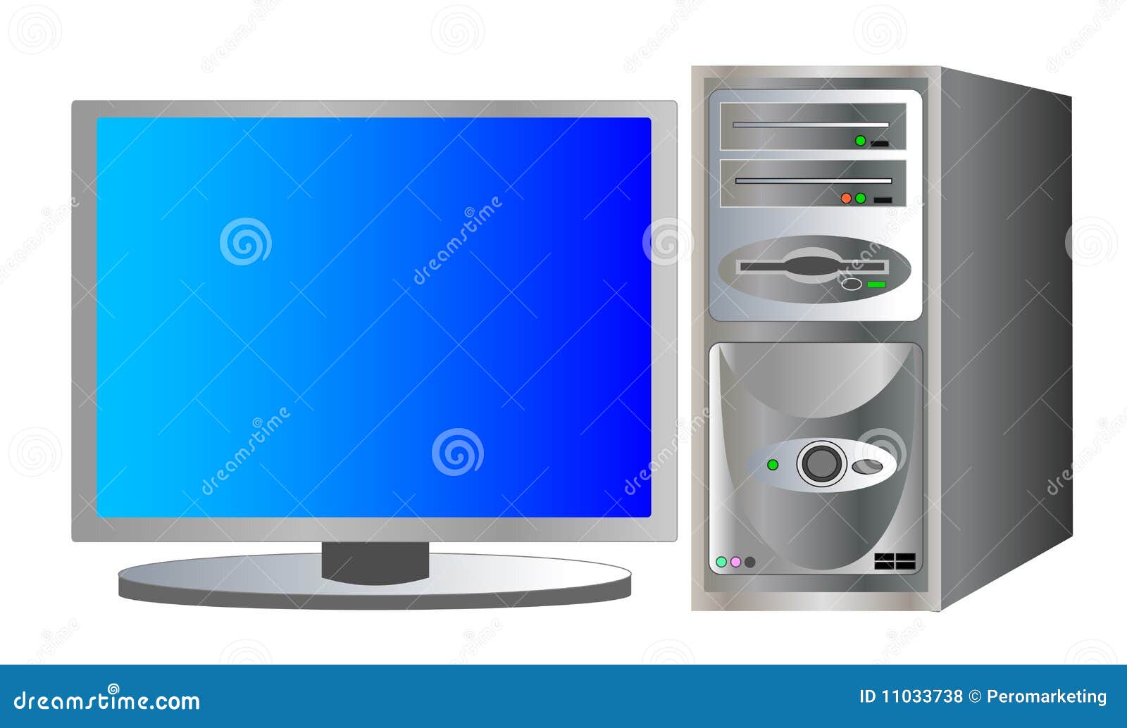 Illustration of a home pc stock vector. Illustration of isolated - 11033738