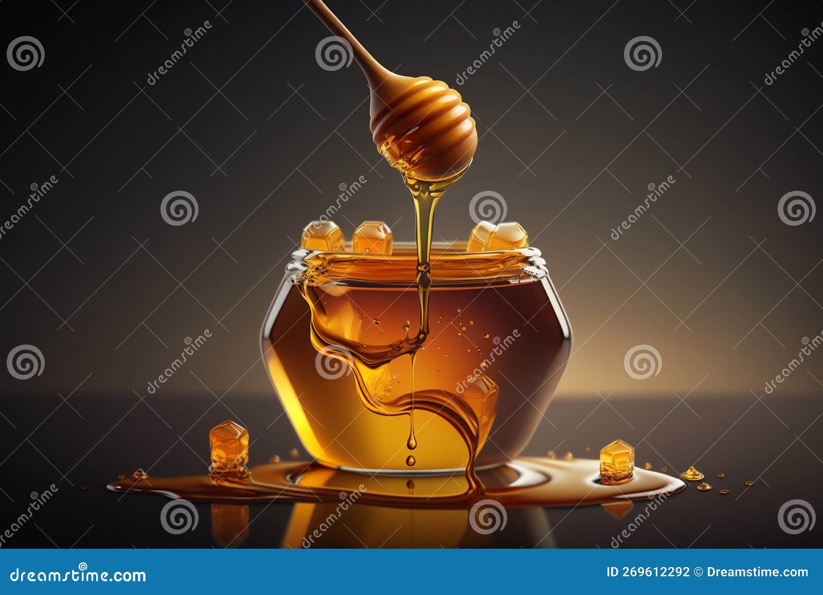 Illustration Honey Dipper with Dripping Honey Closeup Beekeeper AI ...