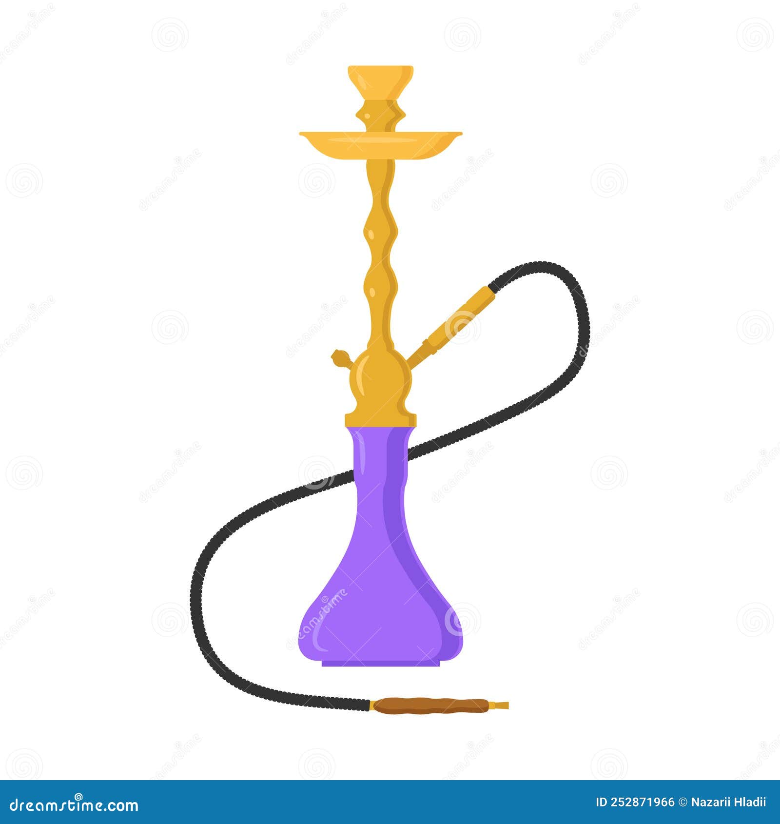 Vector Illustration of Hookah in Flat Style. Stock Vector ...