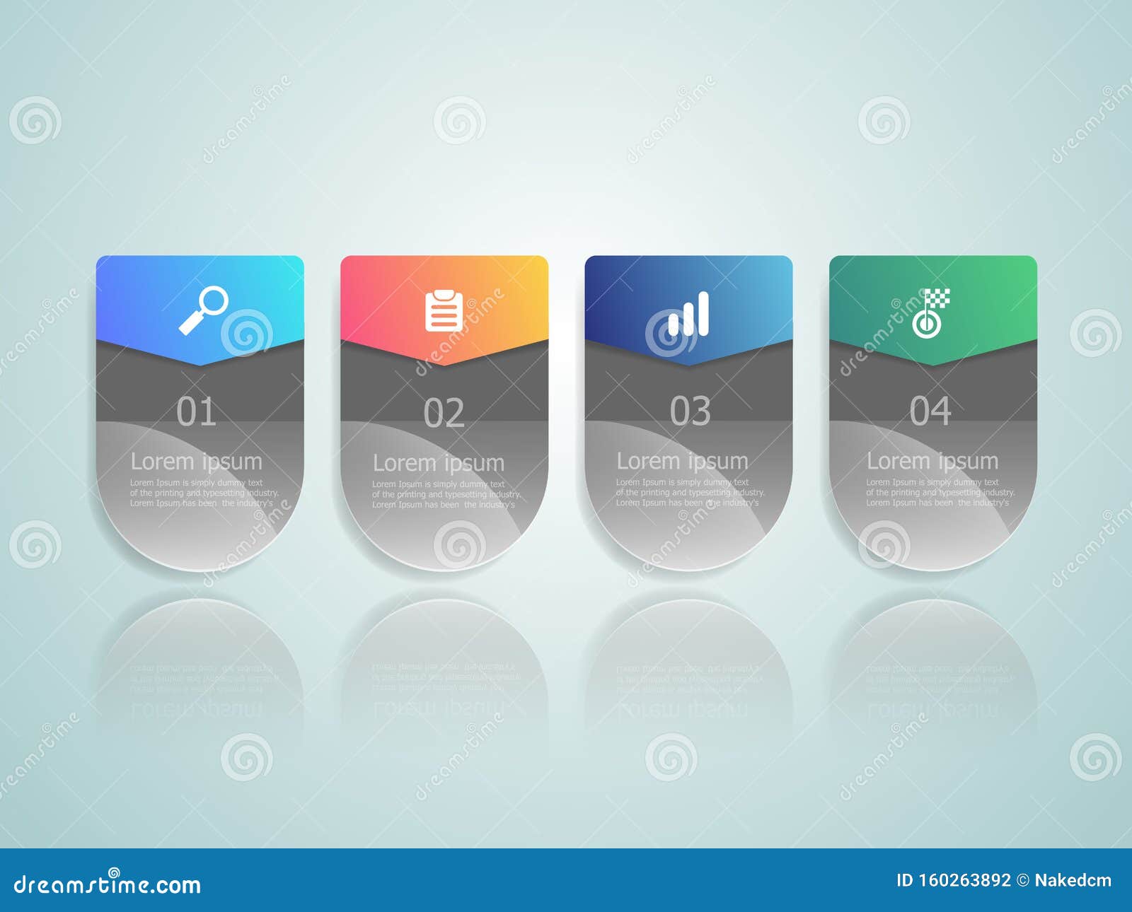 Horizontal Infographics 4 Steps Stock Vector - Illustration of banner ...