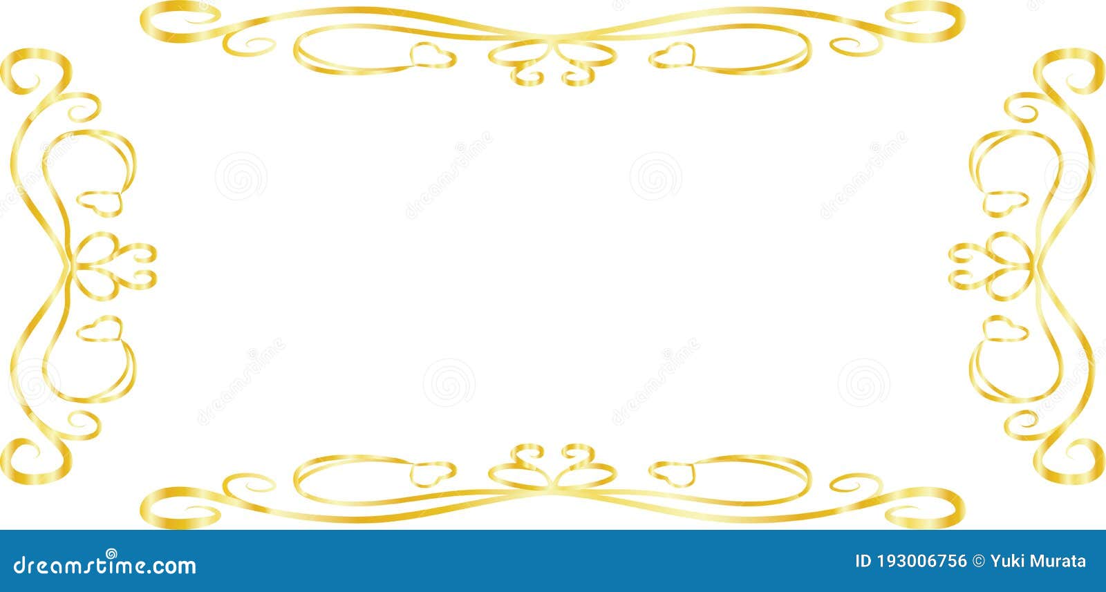 Gold Horizontal Rectangular Antique Pattern Frame Stock Vector ...