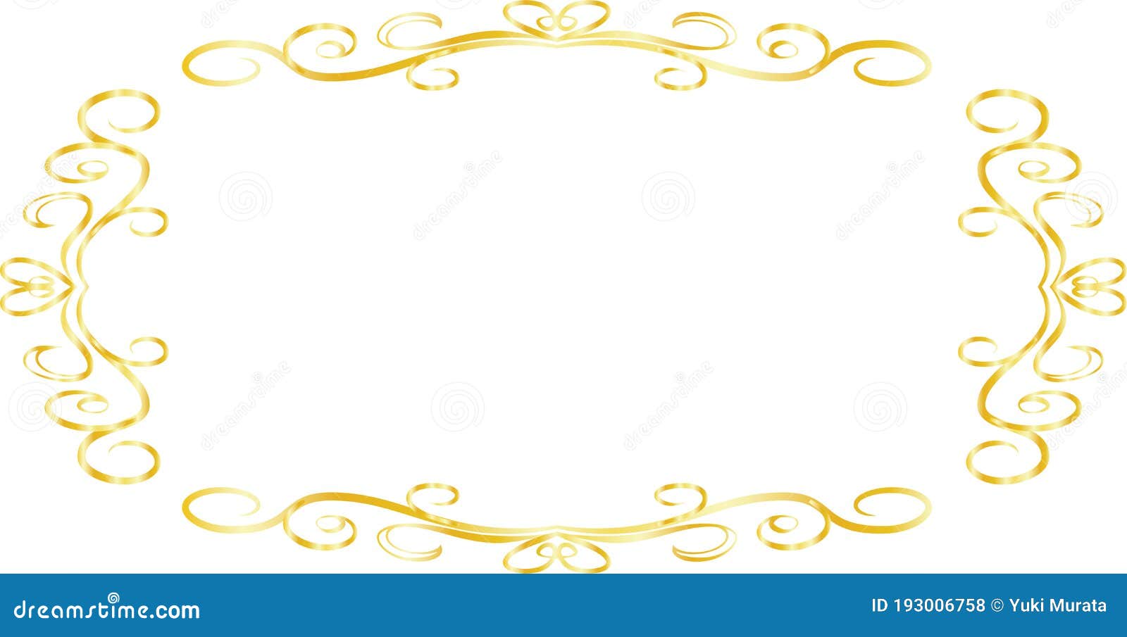 Gold Horizontal Rectangular Antique Pattern Frame Stock Vector ...