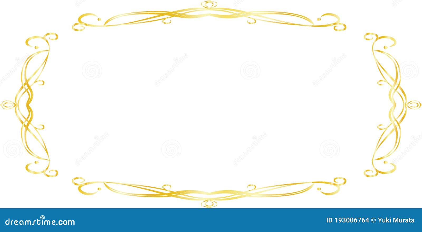 Gold Horizontal Rectangular Antique Pattern Frame Stock Vector ...