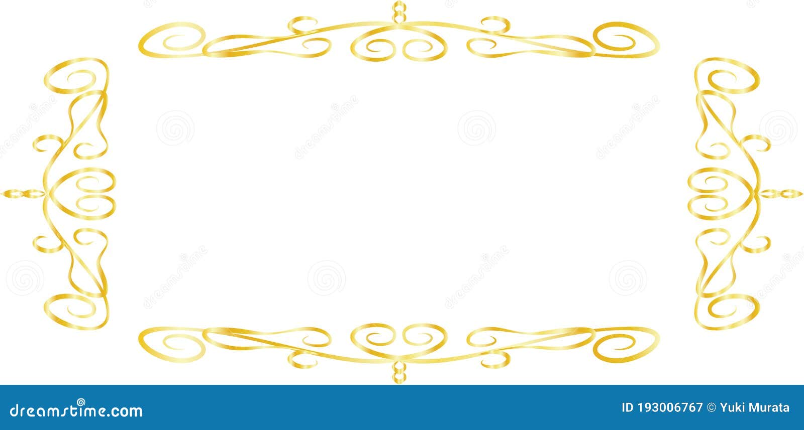 Gold Horizontal Rectangular Antique Pattern Frame Stock Vector ...