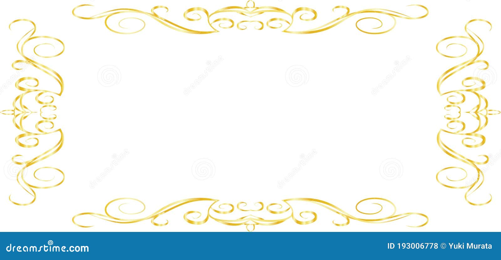 Gold Horizontal Rectangular Antique Pattern Frame Stock Vector ...