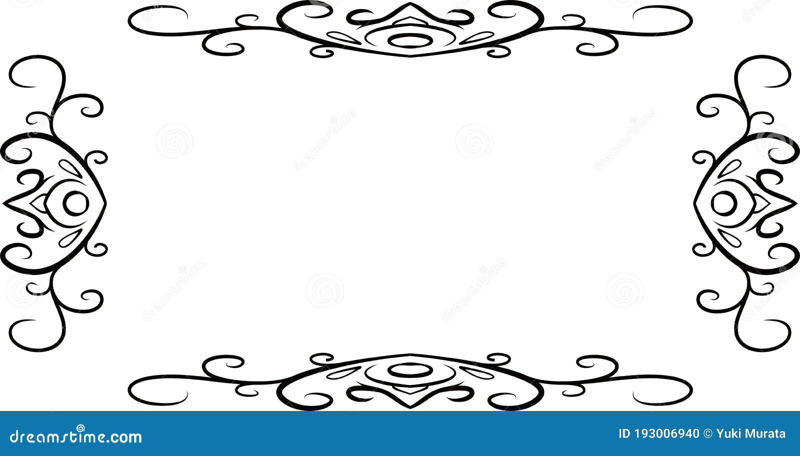 Horizontal Rectangular Antique Pattern Frame Stock Vector ...