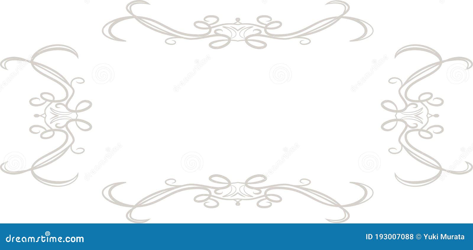White Horizontal Rectangular Antique Pattern Frame Stock Vector ...