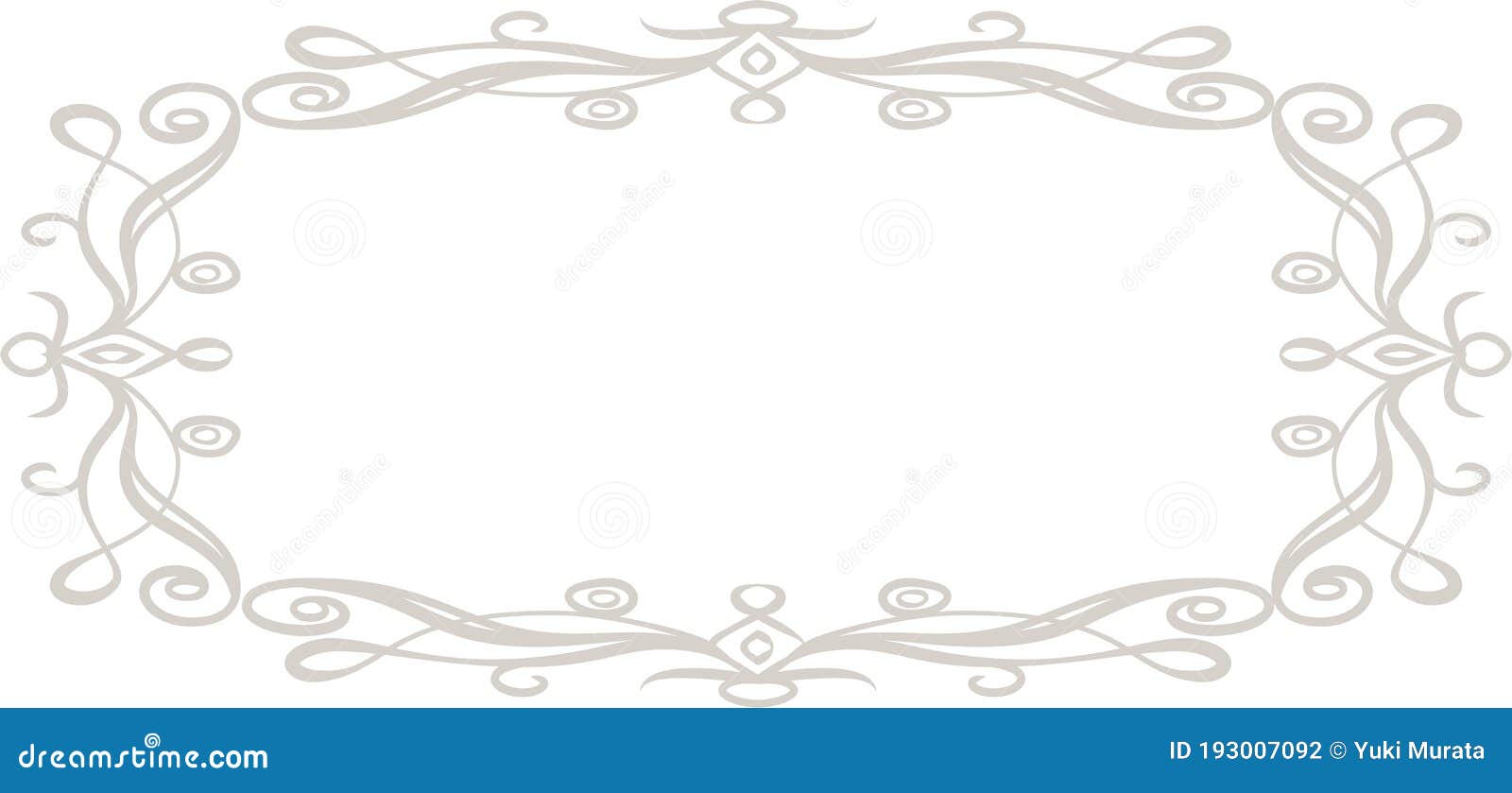 White Horizontal Rectangular Antique Pattern Frame Stock Vector ...