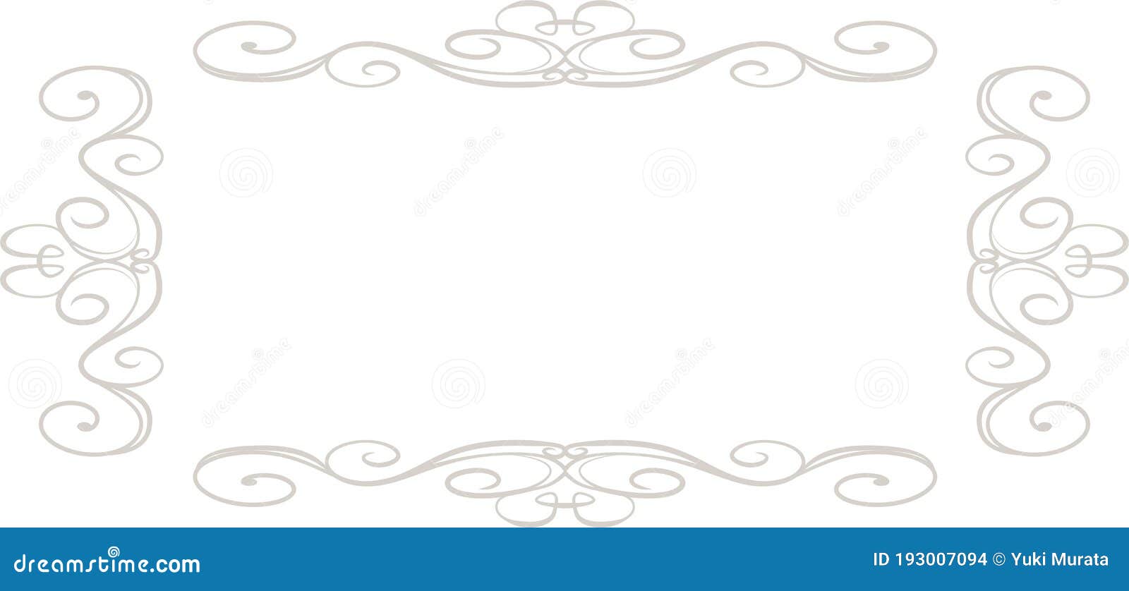 White Horizontal Rectangular Antique Pattern Frame Stock Vector ...