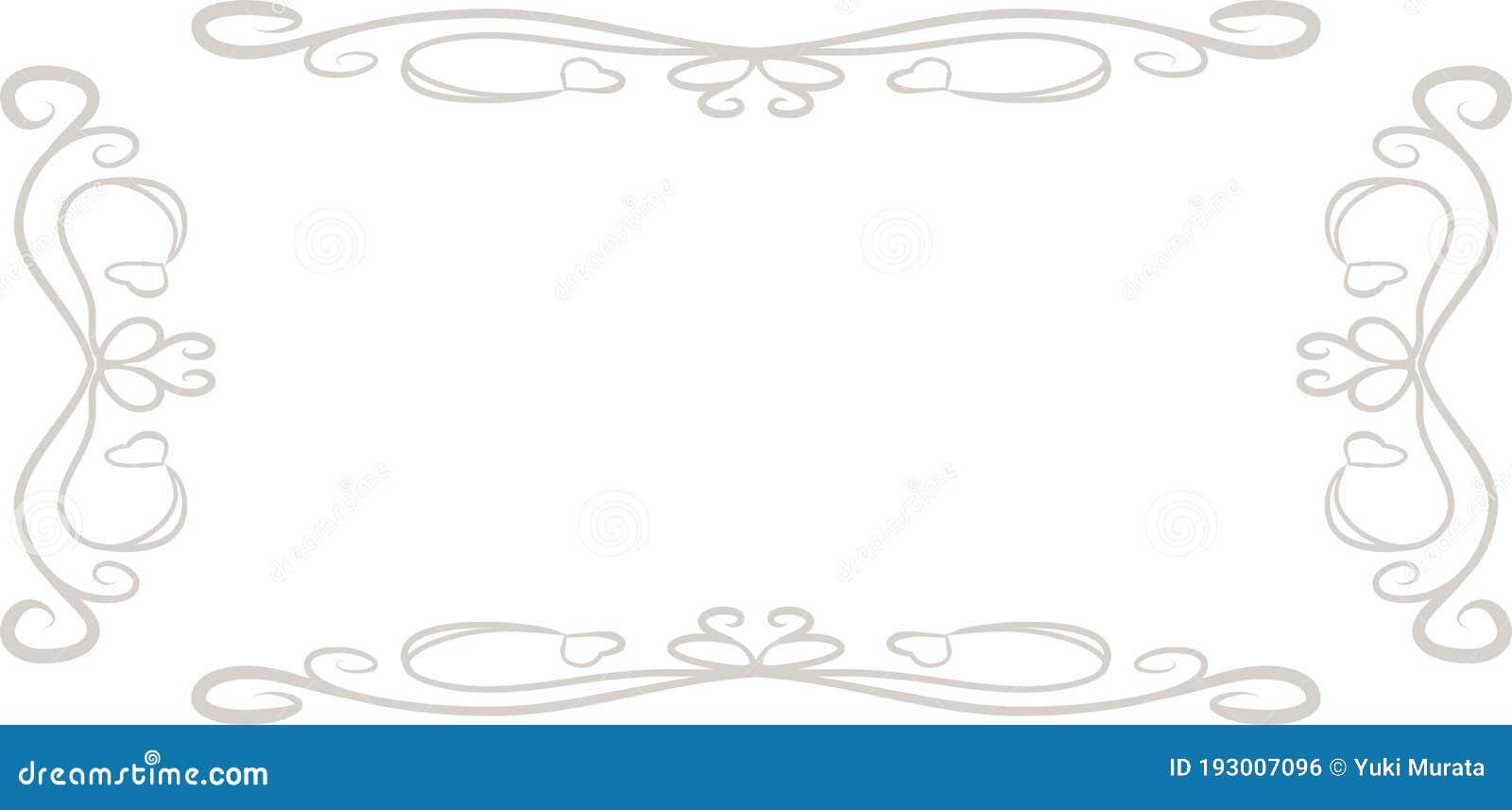 White Horizontal Rectangular Antique Pattern Frame Stock Vector ...