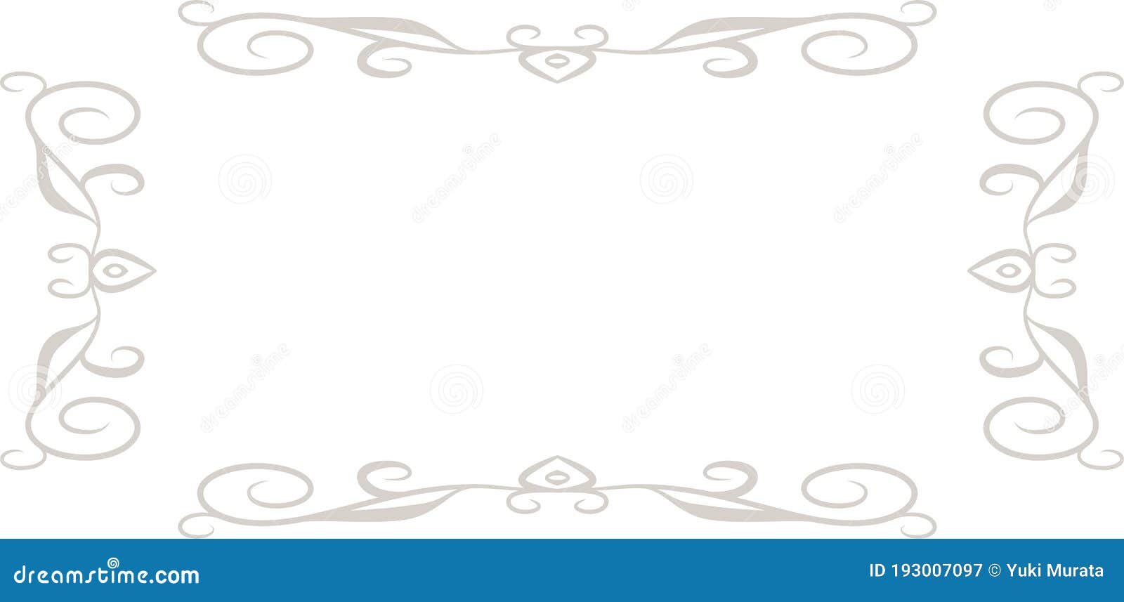 White Horizontal Rectangular Antique Pattern Frame Stock Vector ...