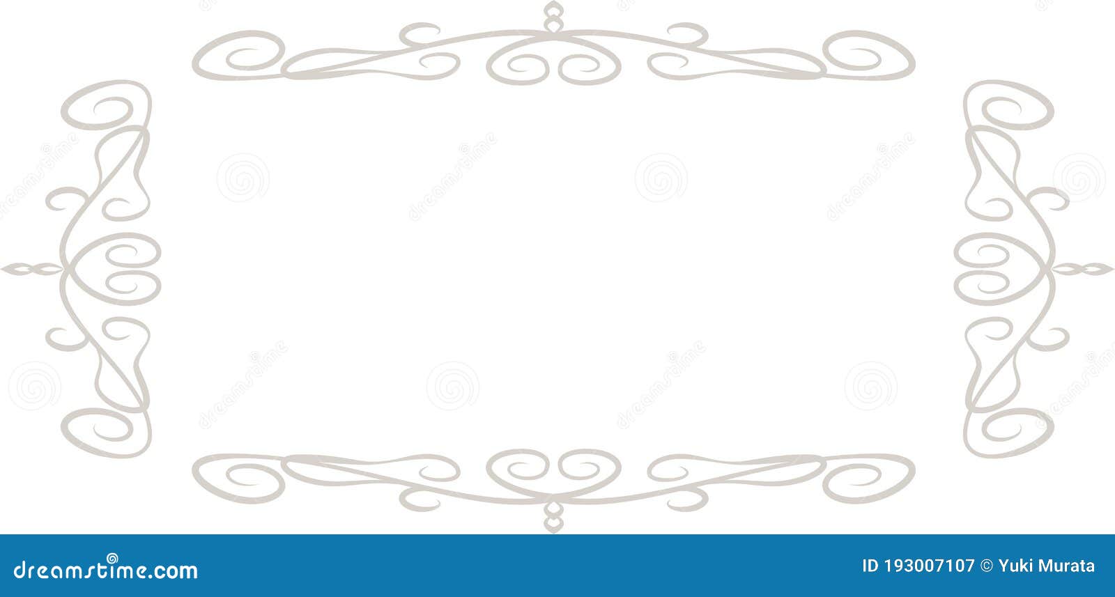 White Horizontal Rectangular Antique Pattern Frame Stock Vector ...