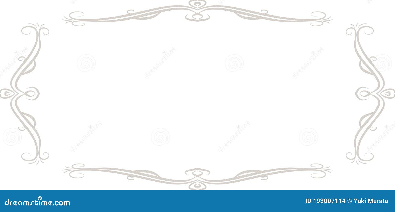 White Horizontal Rectangular Antique Pattern Frame Stock Vector ...