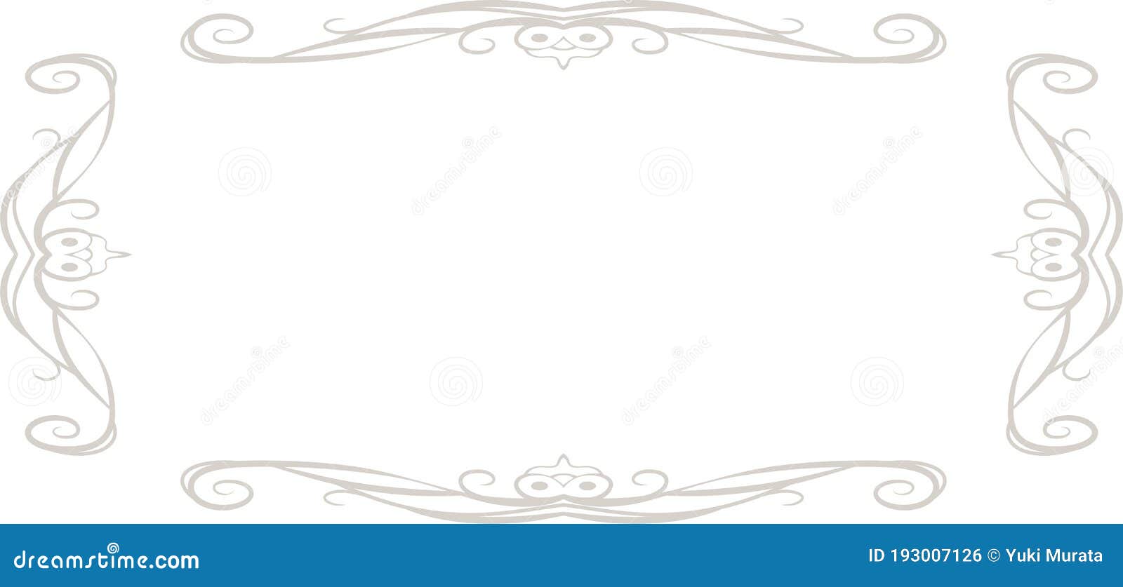 White Horizontal Rectangular Antique Pattern Frame Stock Vector ...