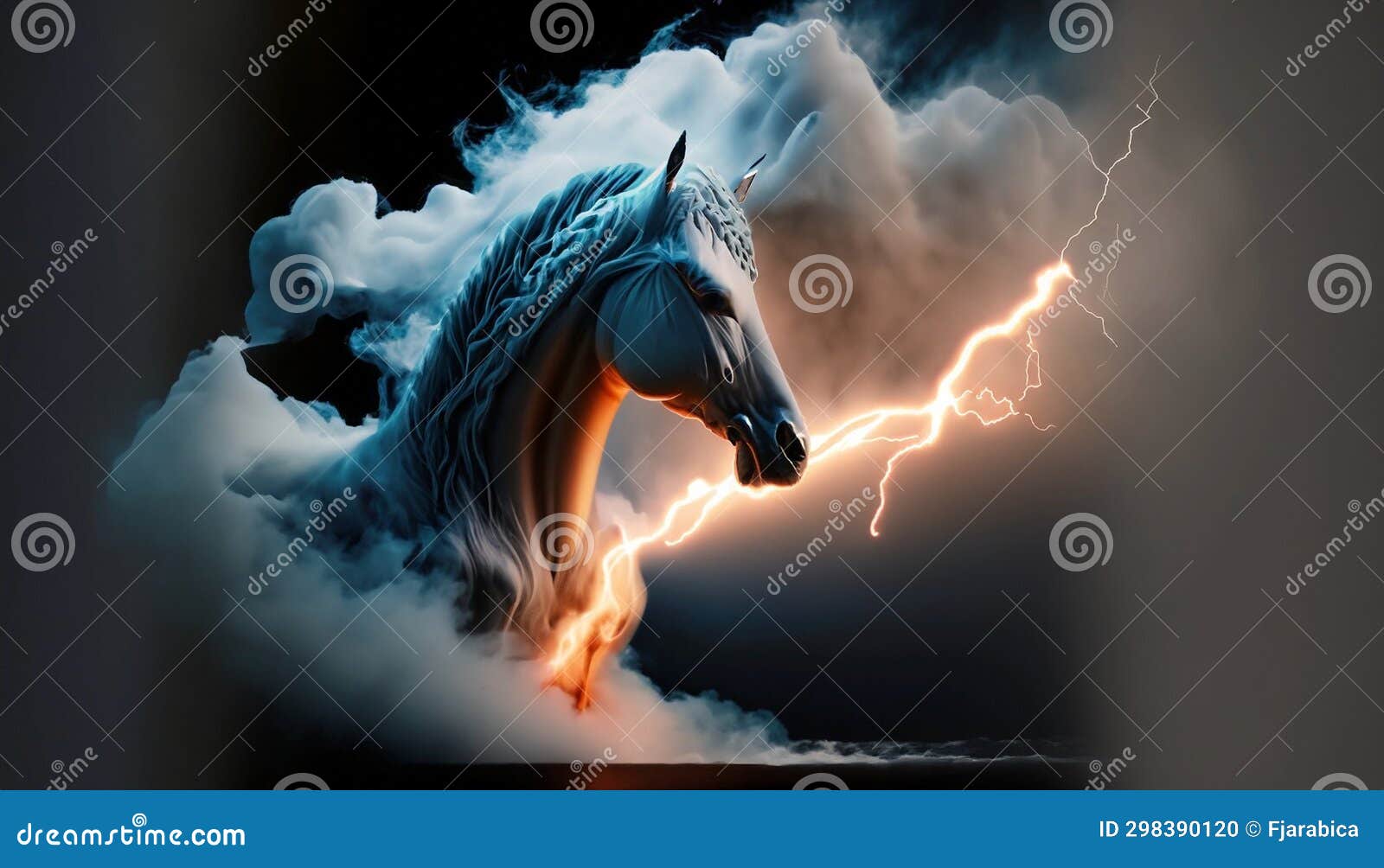 Illustration of a Horse with Lightning Stock Illustration ...