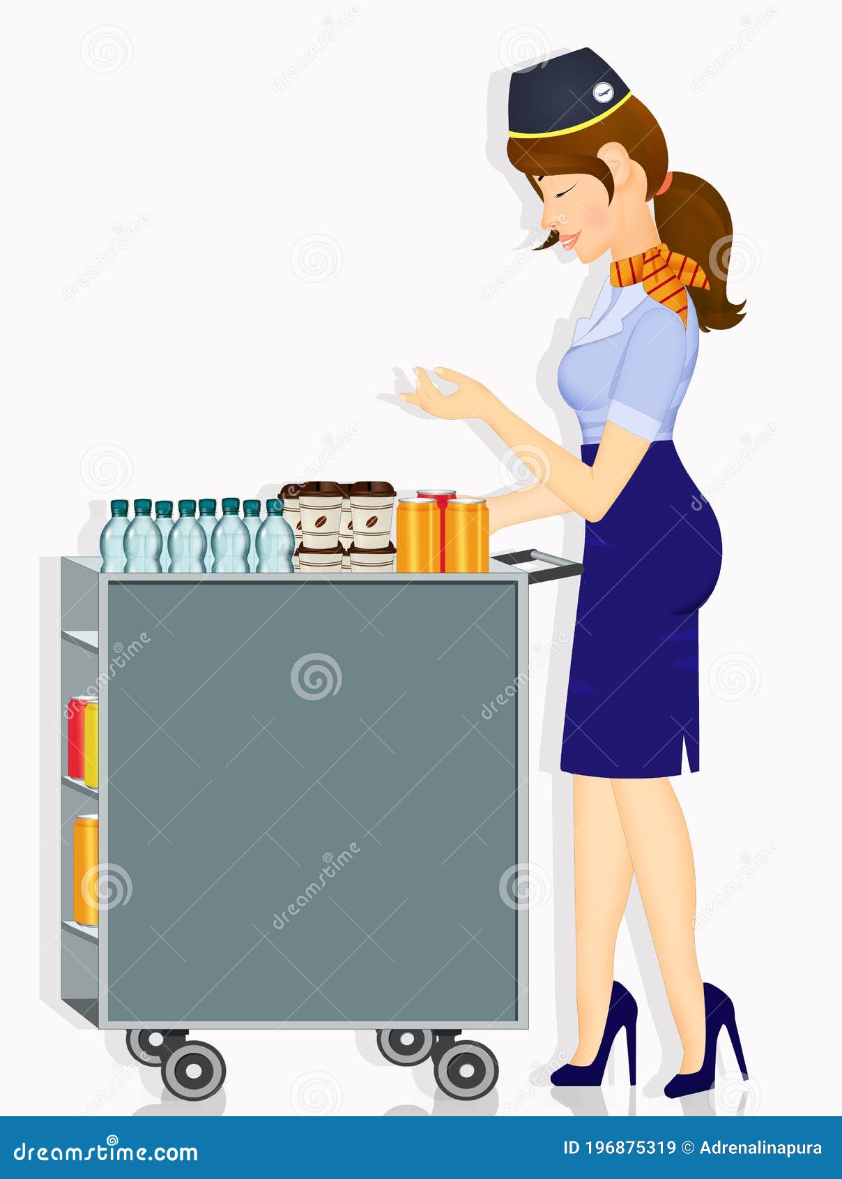 Illustration of Hostess Service Stock Illustration - Illustration of ...