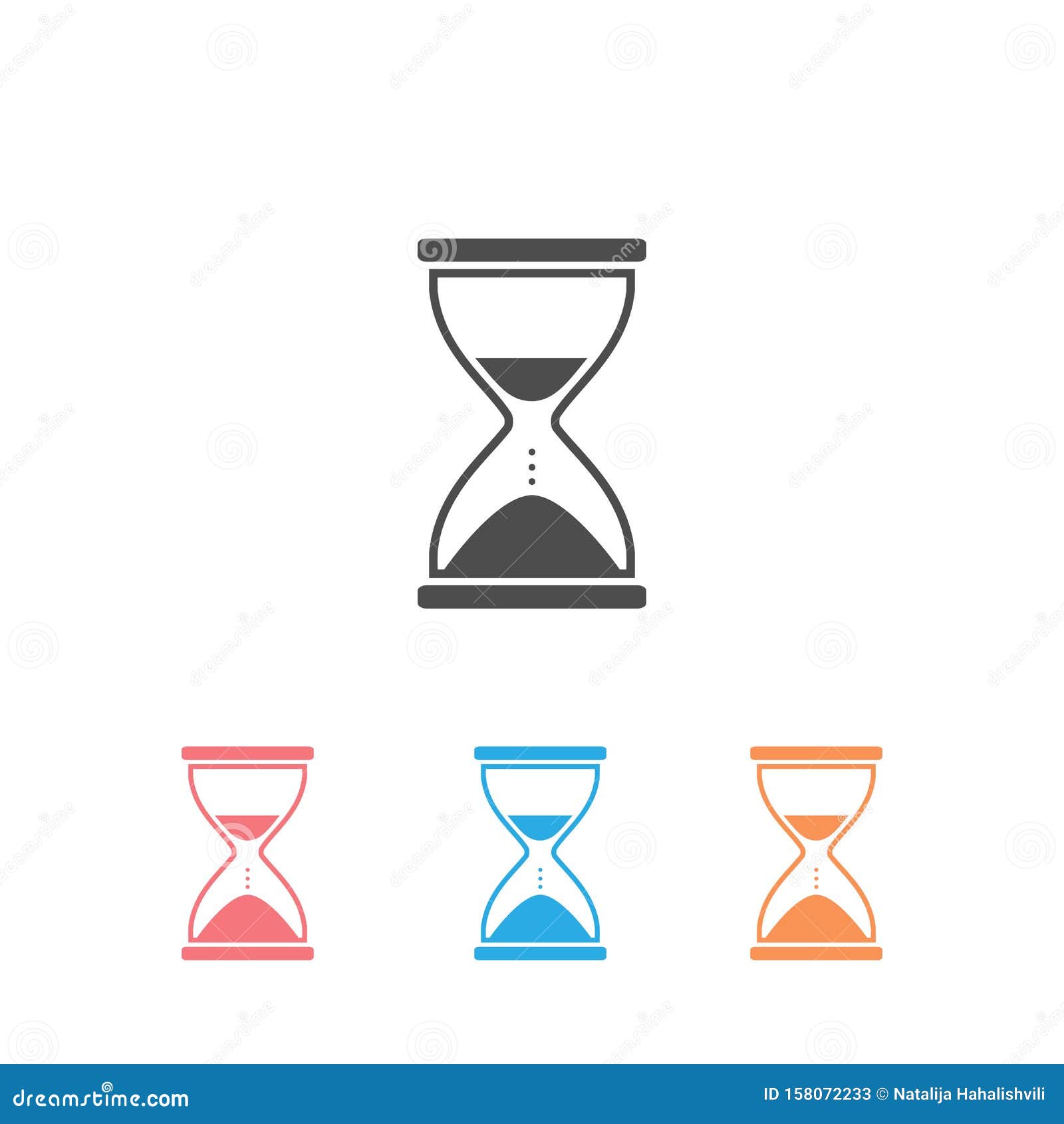 Illustration of Hourglass Icon Set on White Background. Stock Vector ...