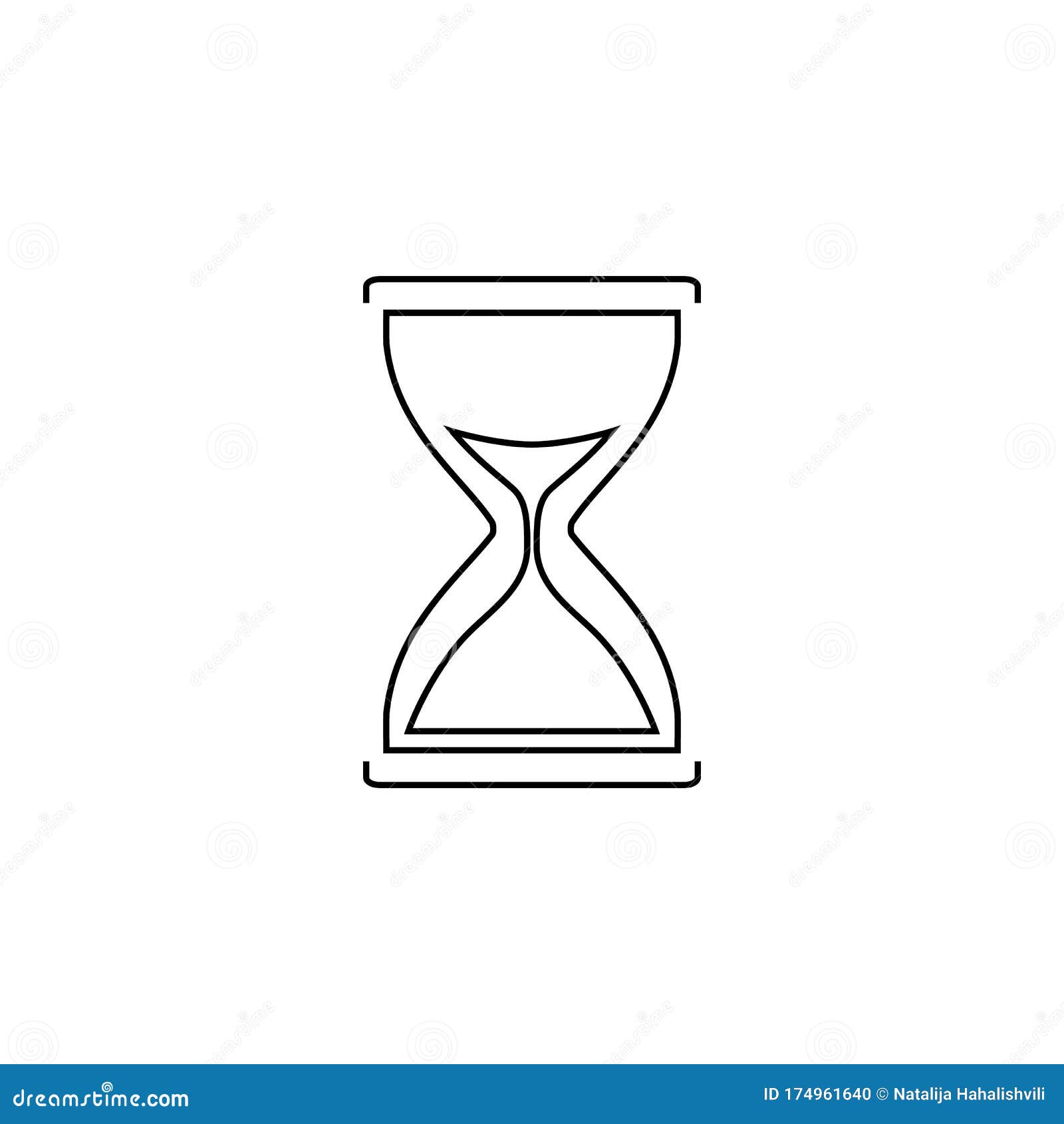 Illustration of Hourglass Line Icon on White Background. Vector Stock ...