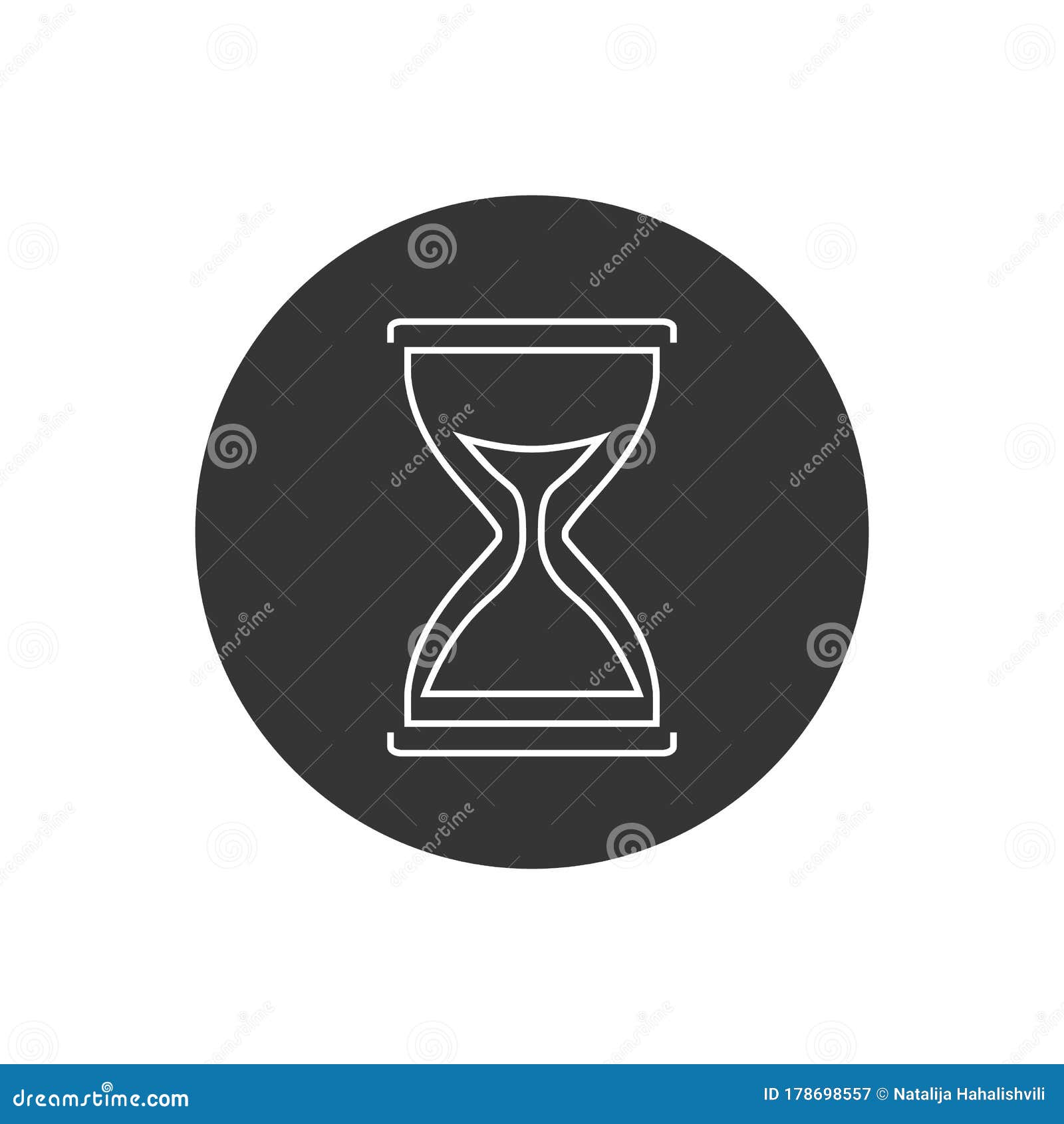 Illustration of Hourglass Line Icon on White Background. Vector Stock ...