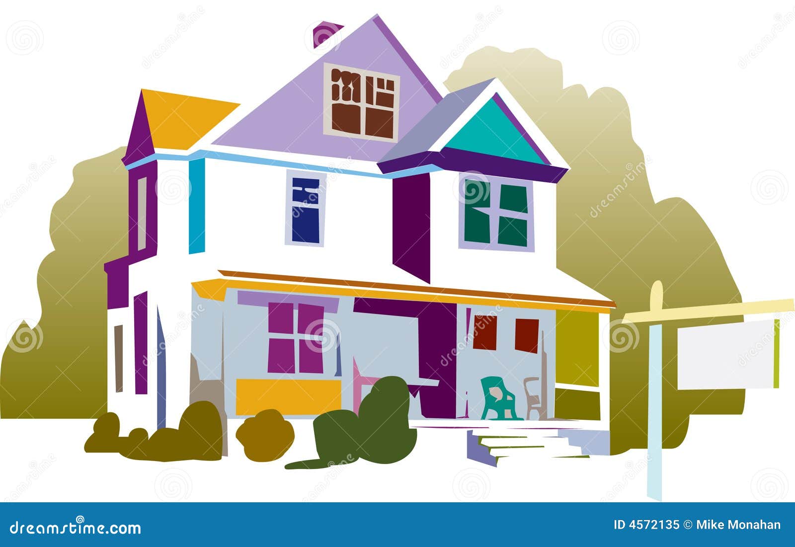 Illustration of house stock vector. Illustration of front - 4572135