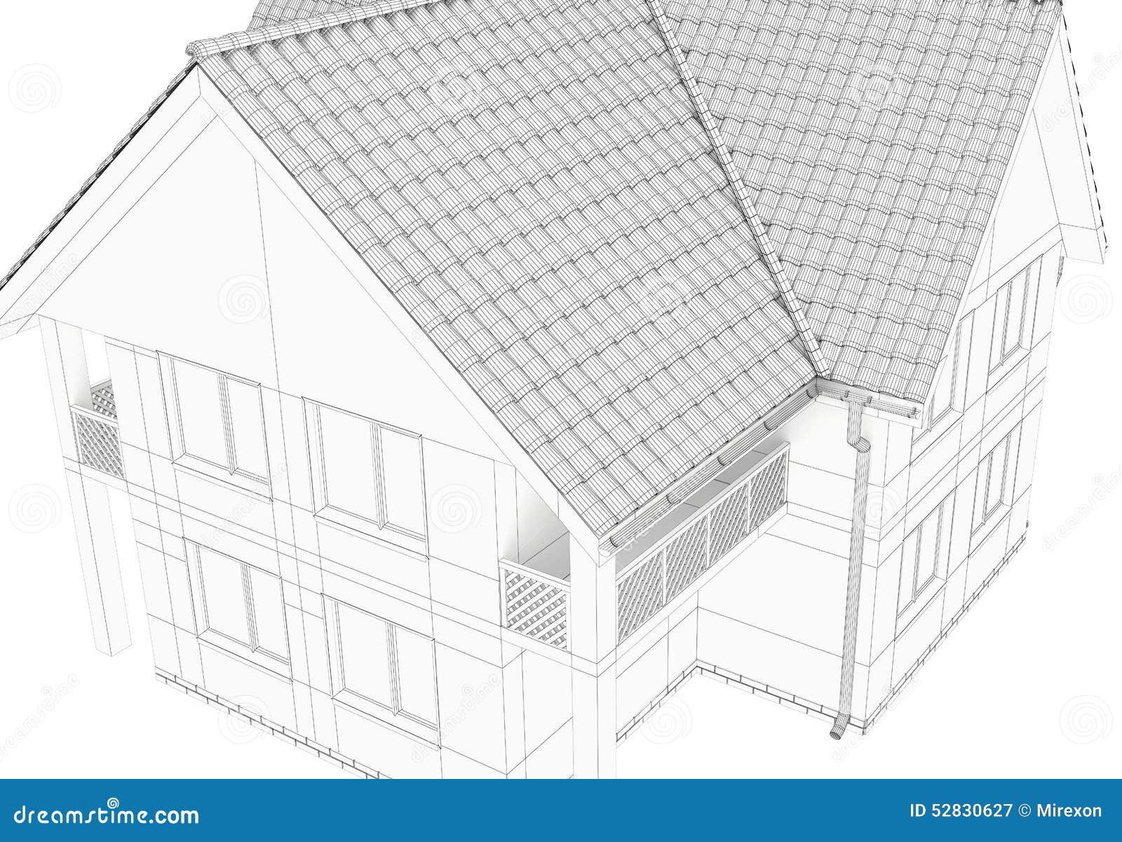 Illustration of a House. Black Line Drawing Stock Illustration ...