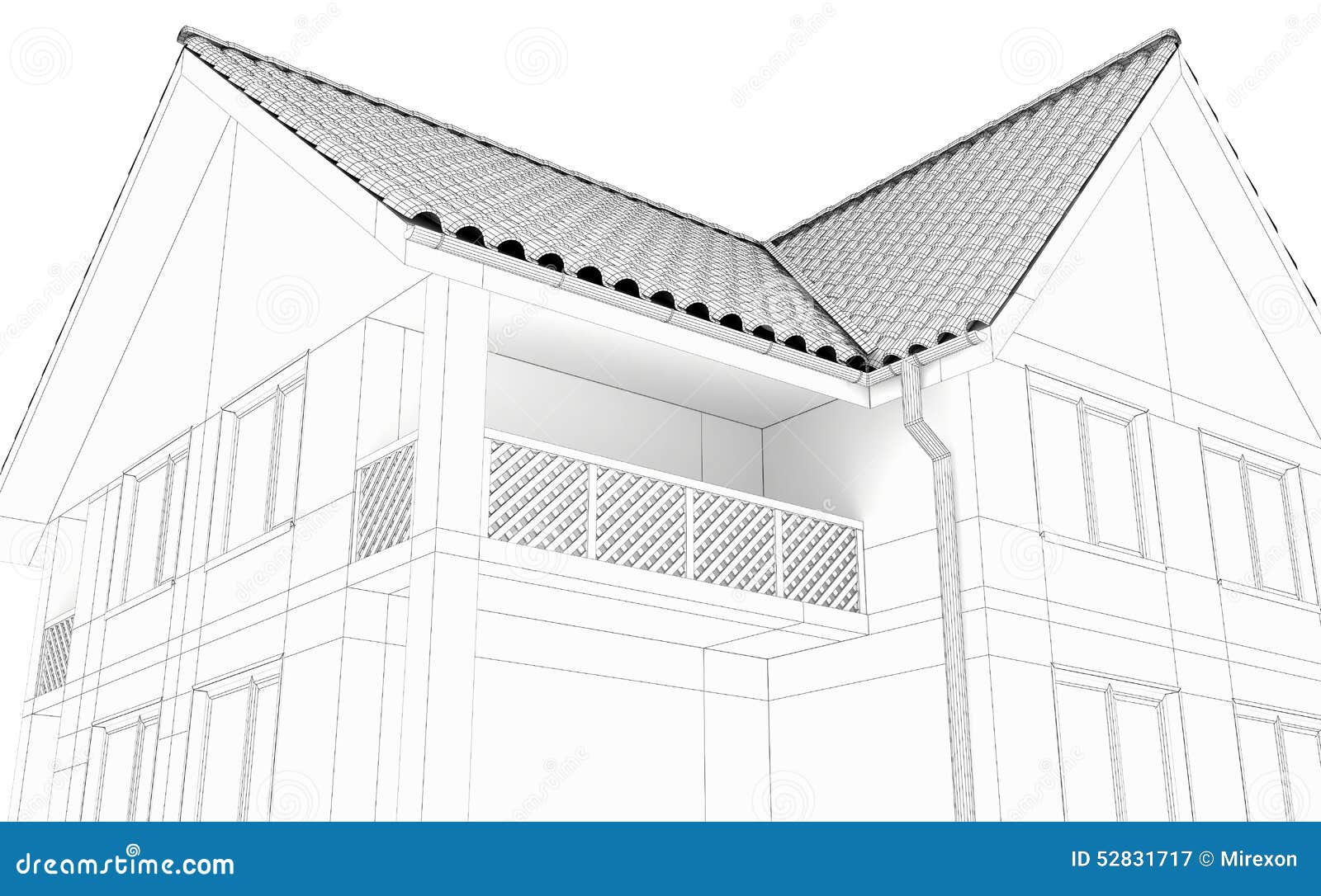 Illustration of a House. Black Line Drawing Stock Illustration ...