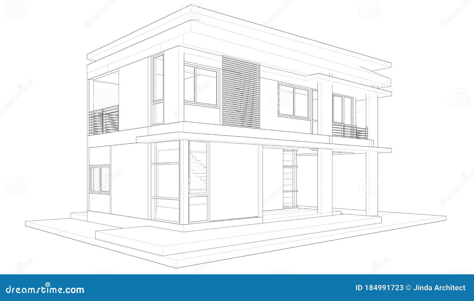 Illustration of House Design in Perspective Stock Illustration ...